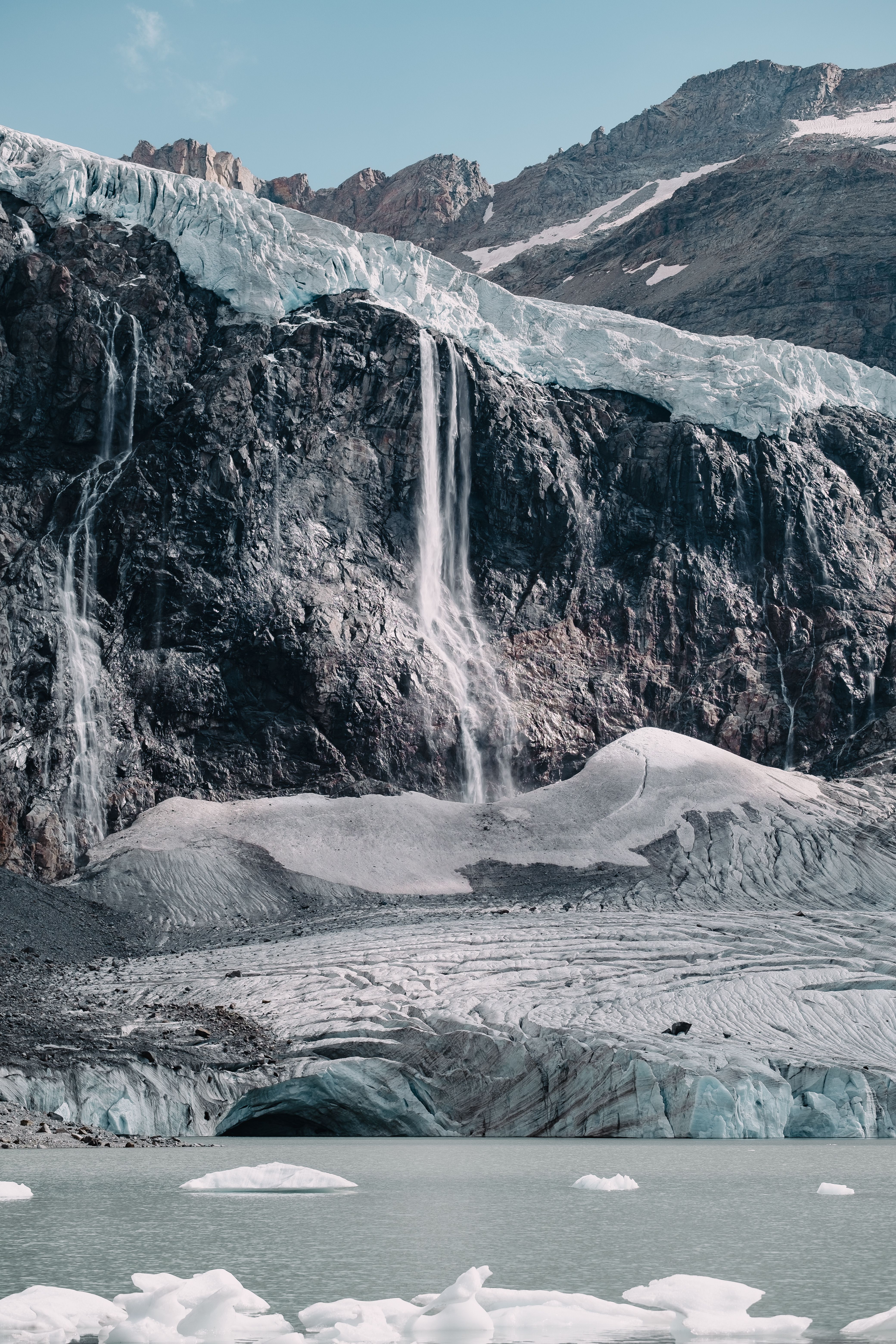 Majestic Glacier Waterfall in Mountain Landscape · Free Stock Photo