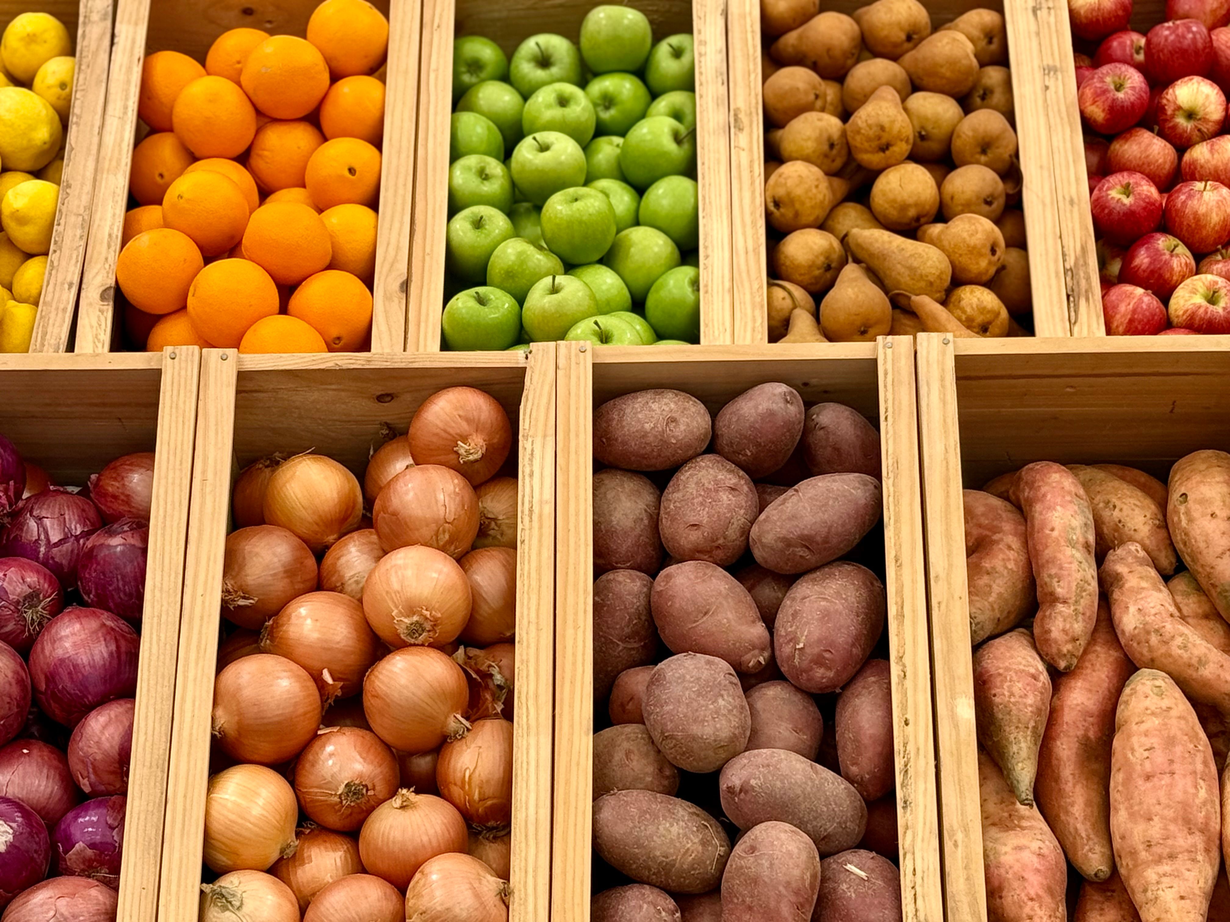 Colorful Array of Fresh Produce at Market Display · Free Stock Photo