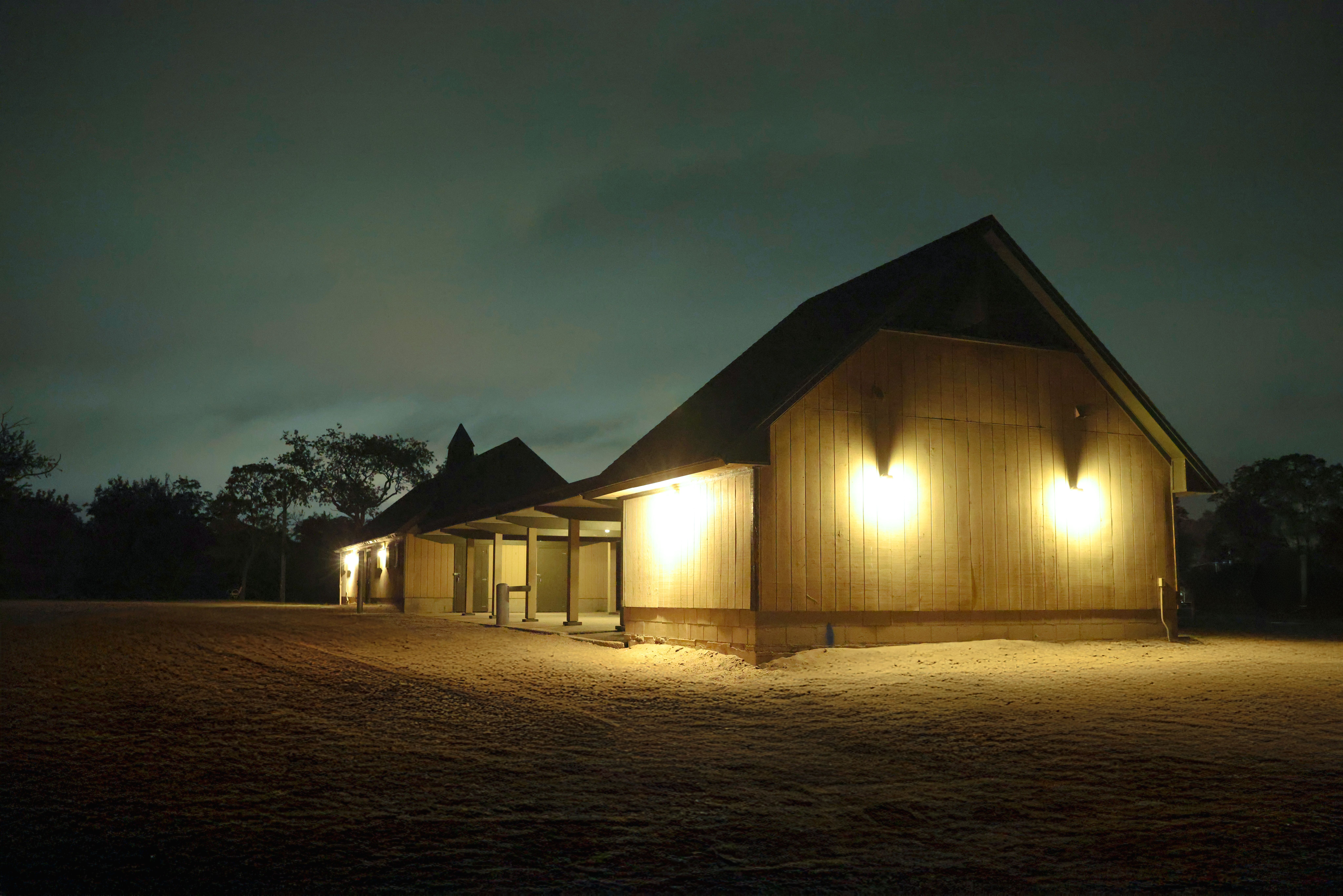 Night View of Illuminated Buildings at Cove Island Park · Free Stock Photo
