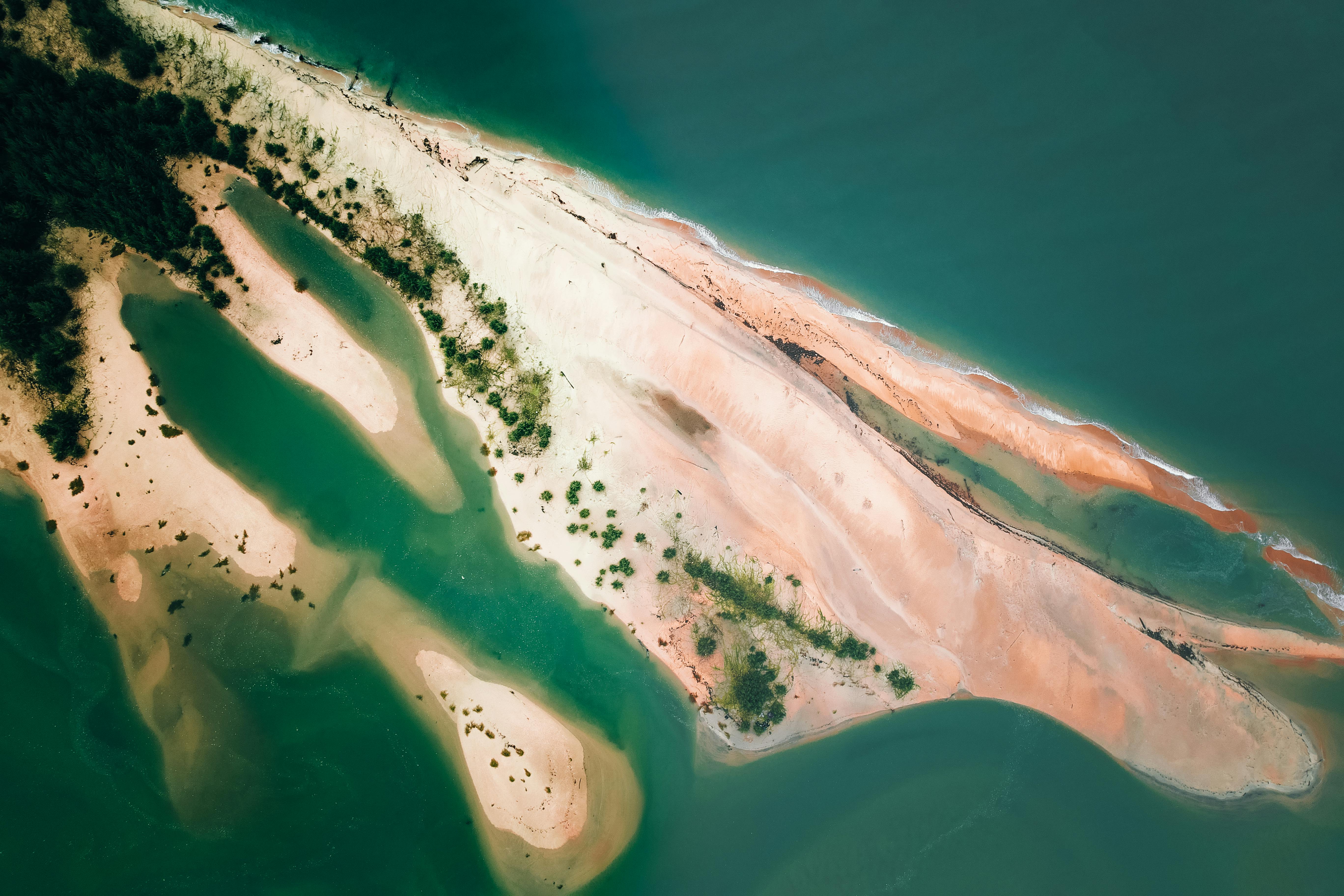 Aerial View of Serene Tropical Sandbar and Sea · Free Stock Photo