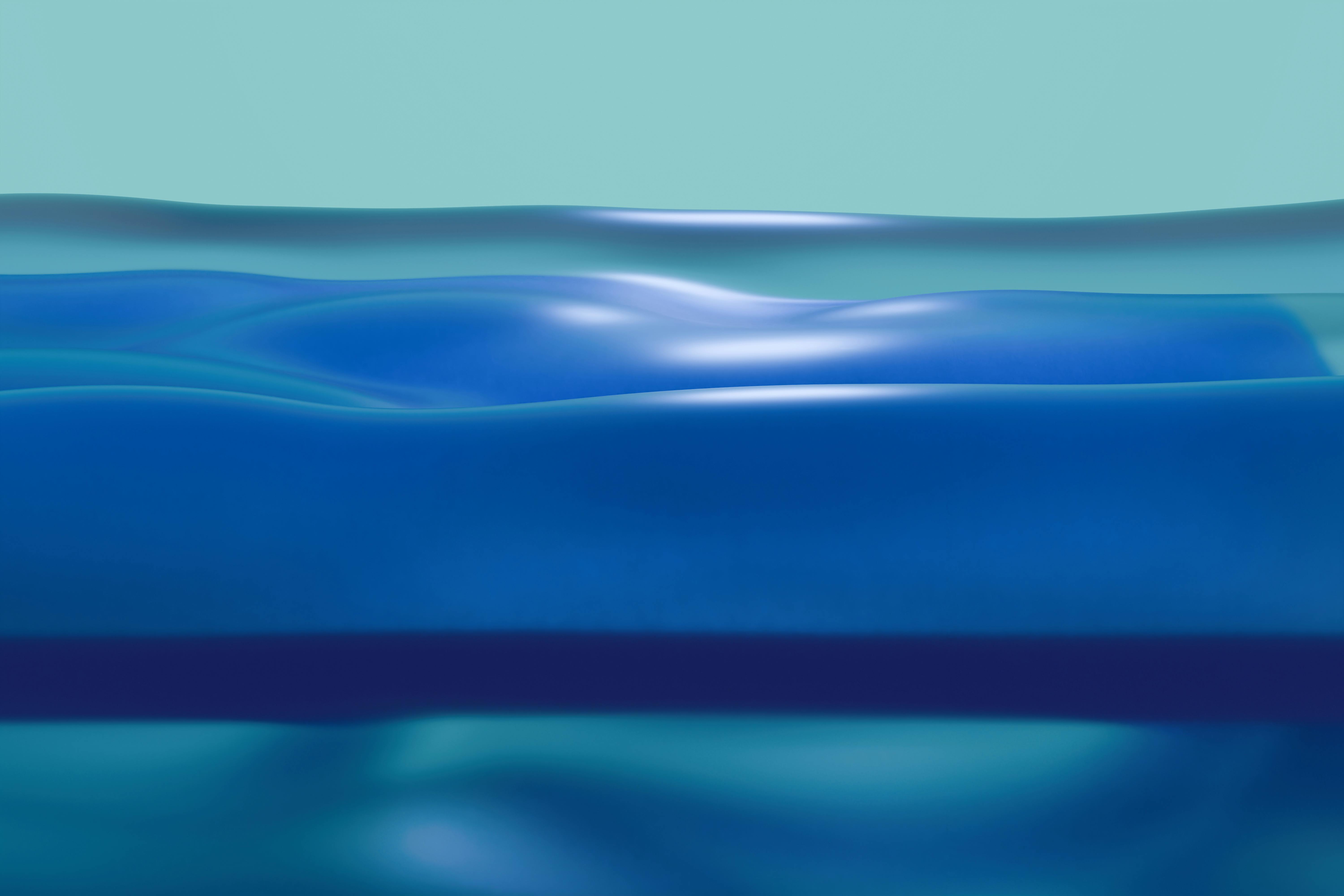 Abstract Blue Ocean Waves Art Background · Free Stock Photo