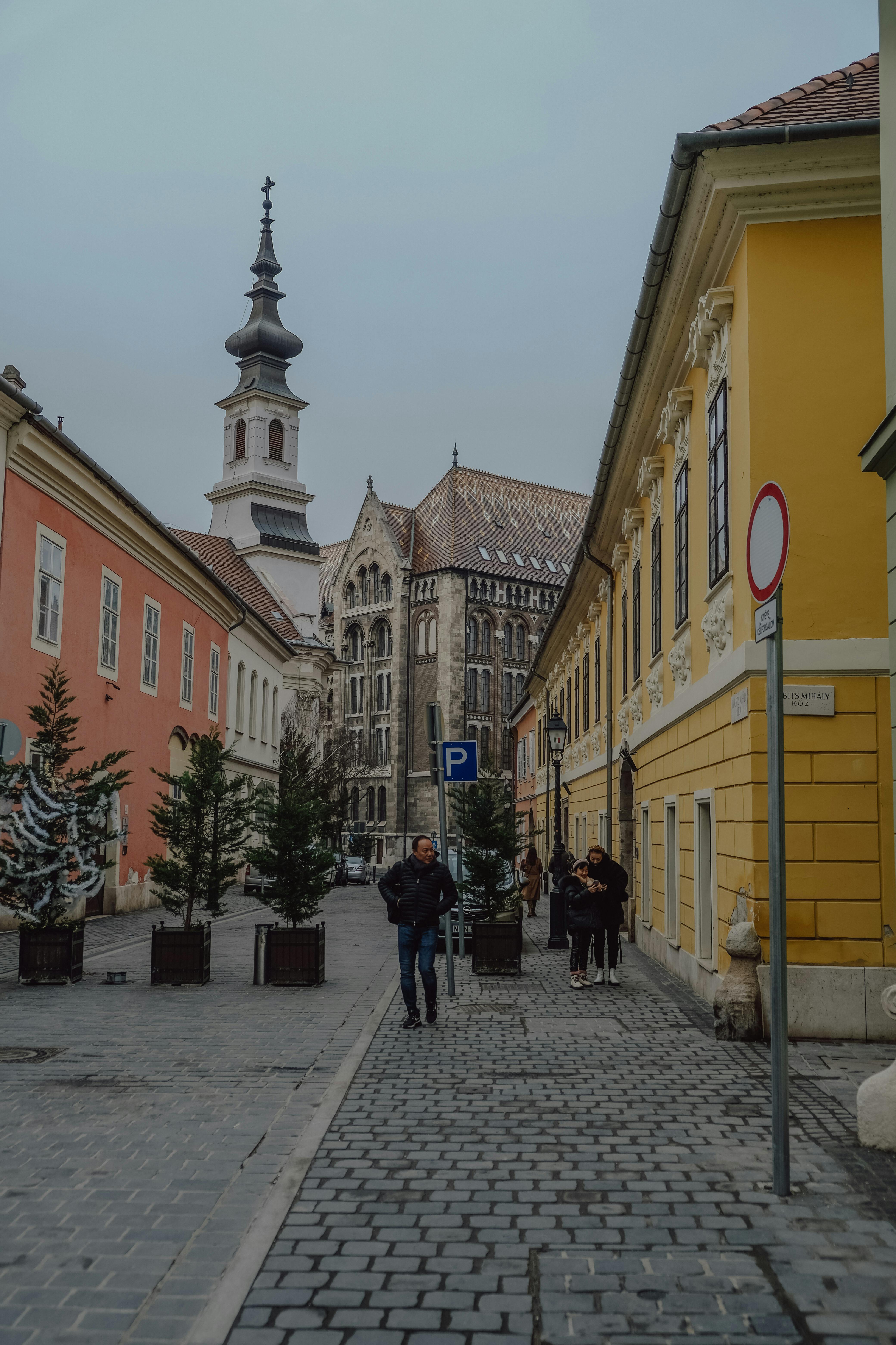 Historic Street View with Architectural Landmarks · Free Stock Photo