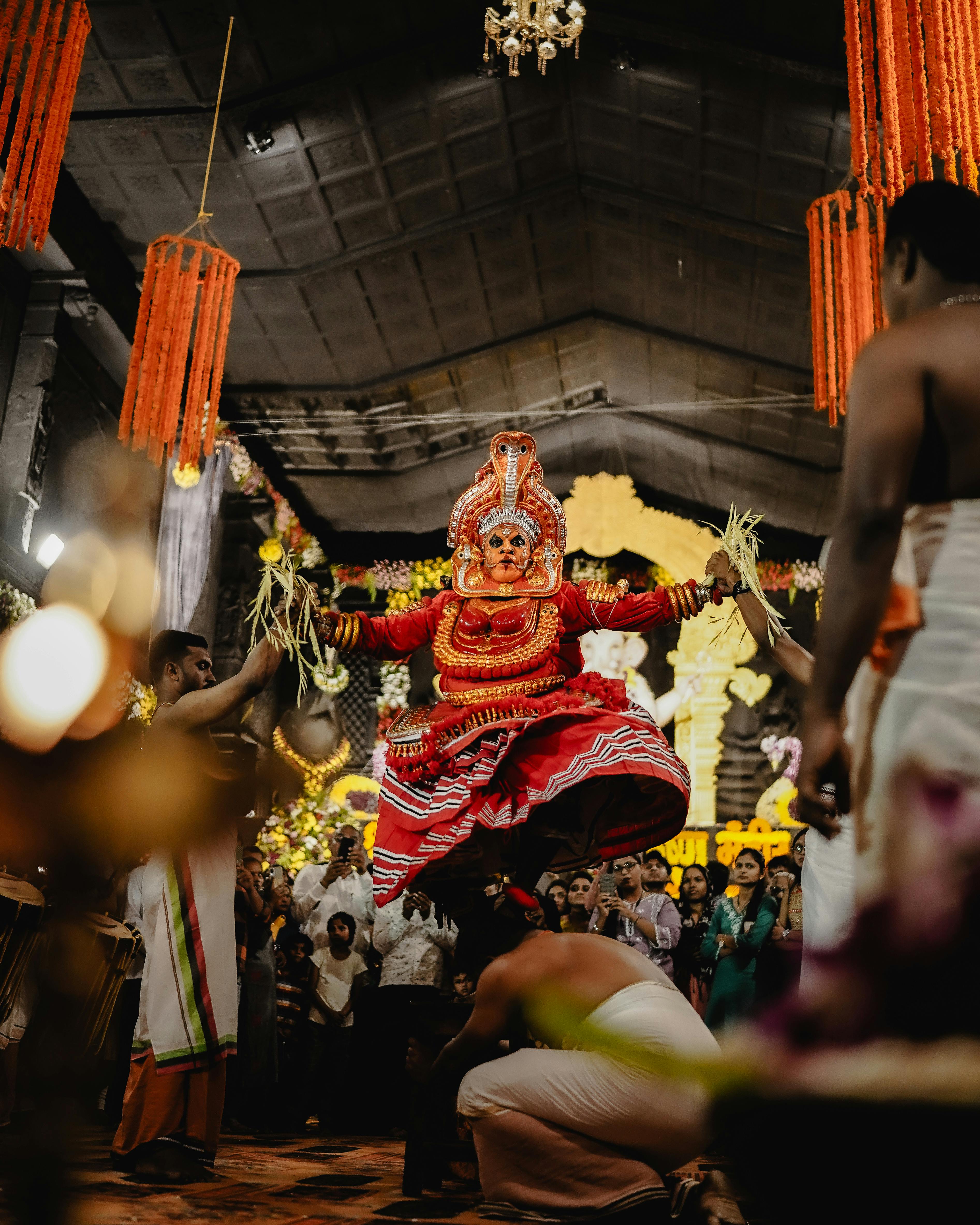 Traditional Theyyam Dance Performance at Indian Festival · Free Stock Photo