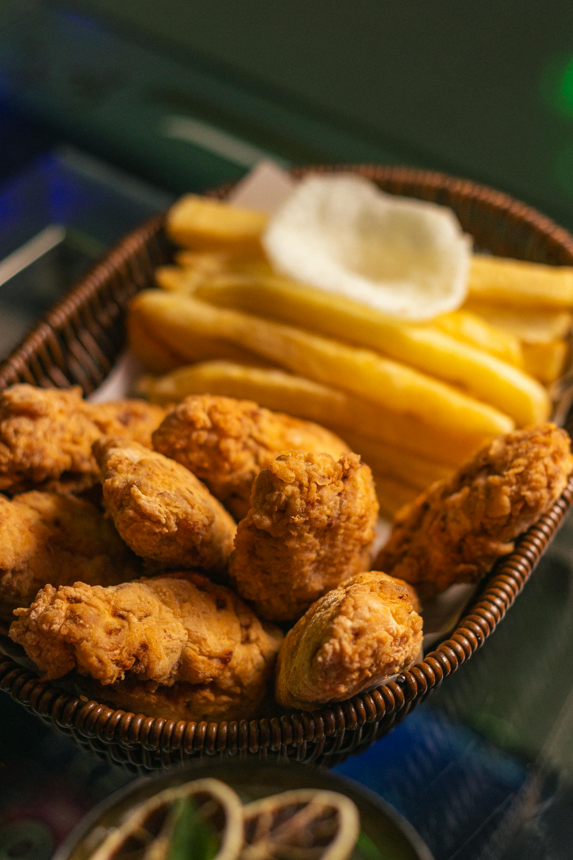 Crispy Fried Chicken and Fries in Basket · Free Stock Photo