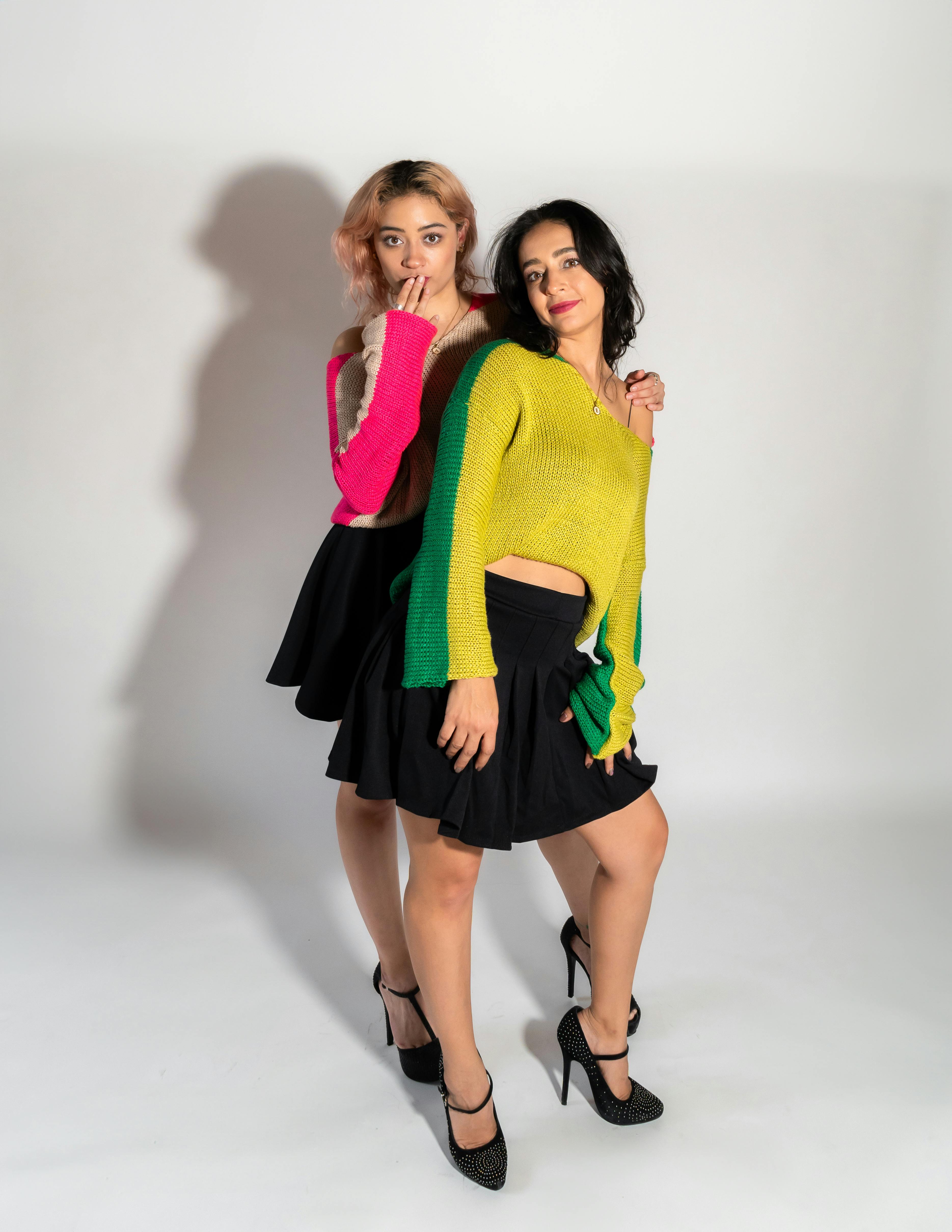 Colorful Fashion Portrait of Two Women · Free Stock Photo