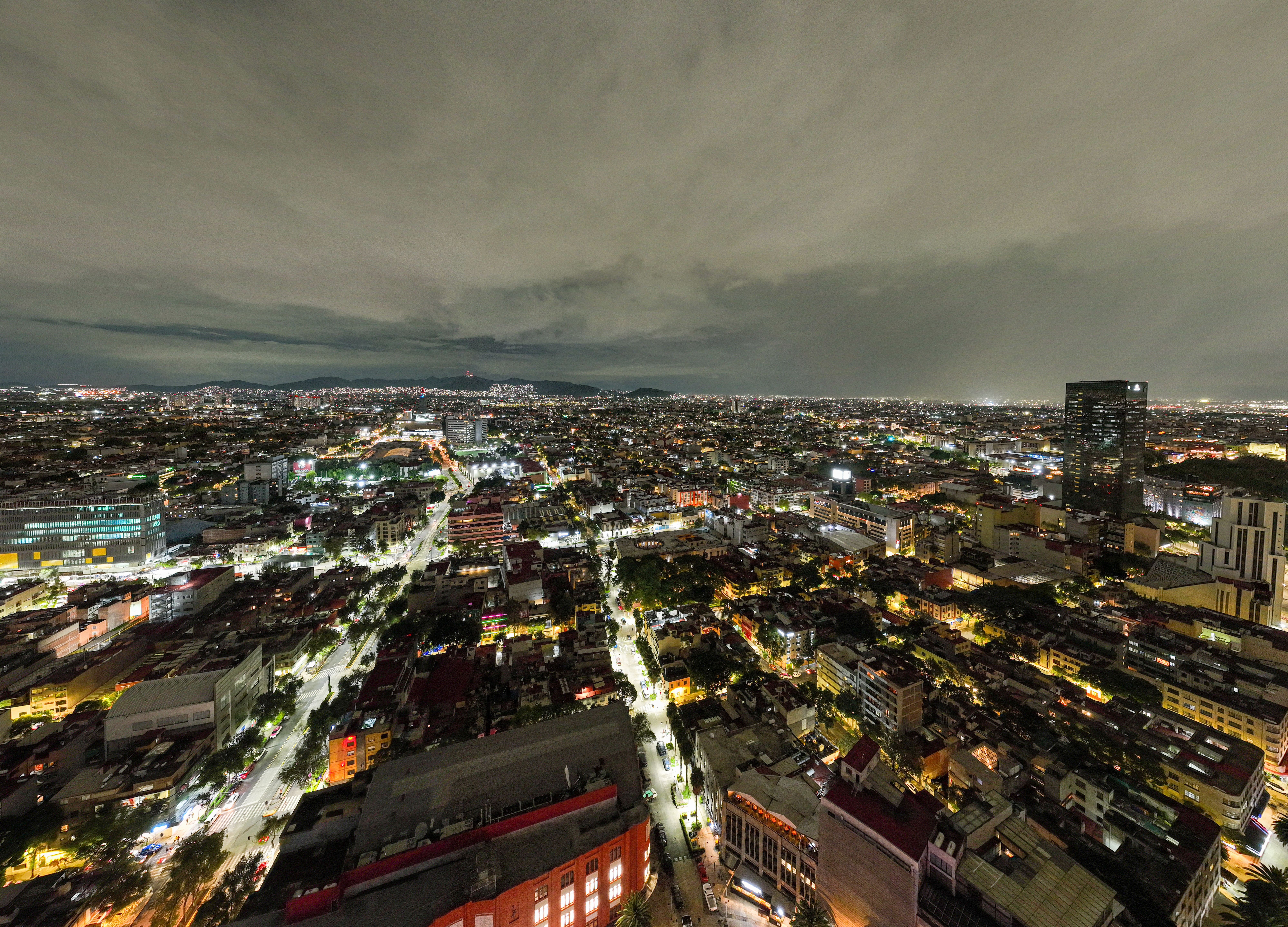 Aerial Night View of a Vibrant Cityscape · Free Stock Photo