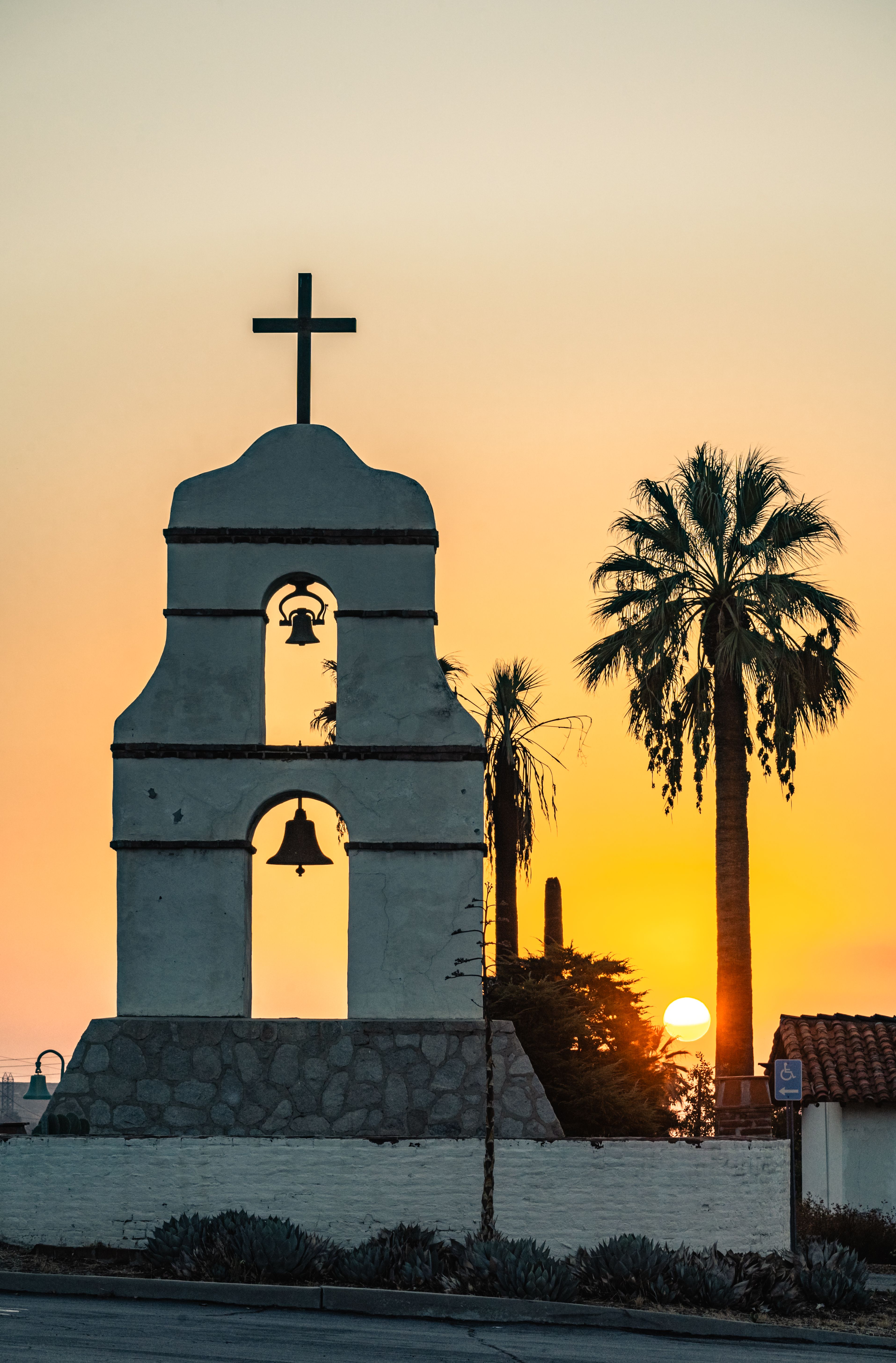 Mission Bell Tower at Sunset in Redlands, CA · Free Stock Photo