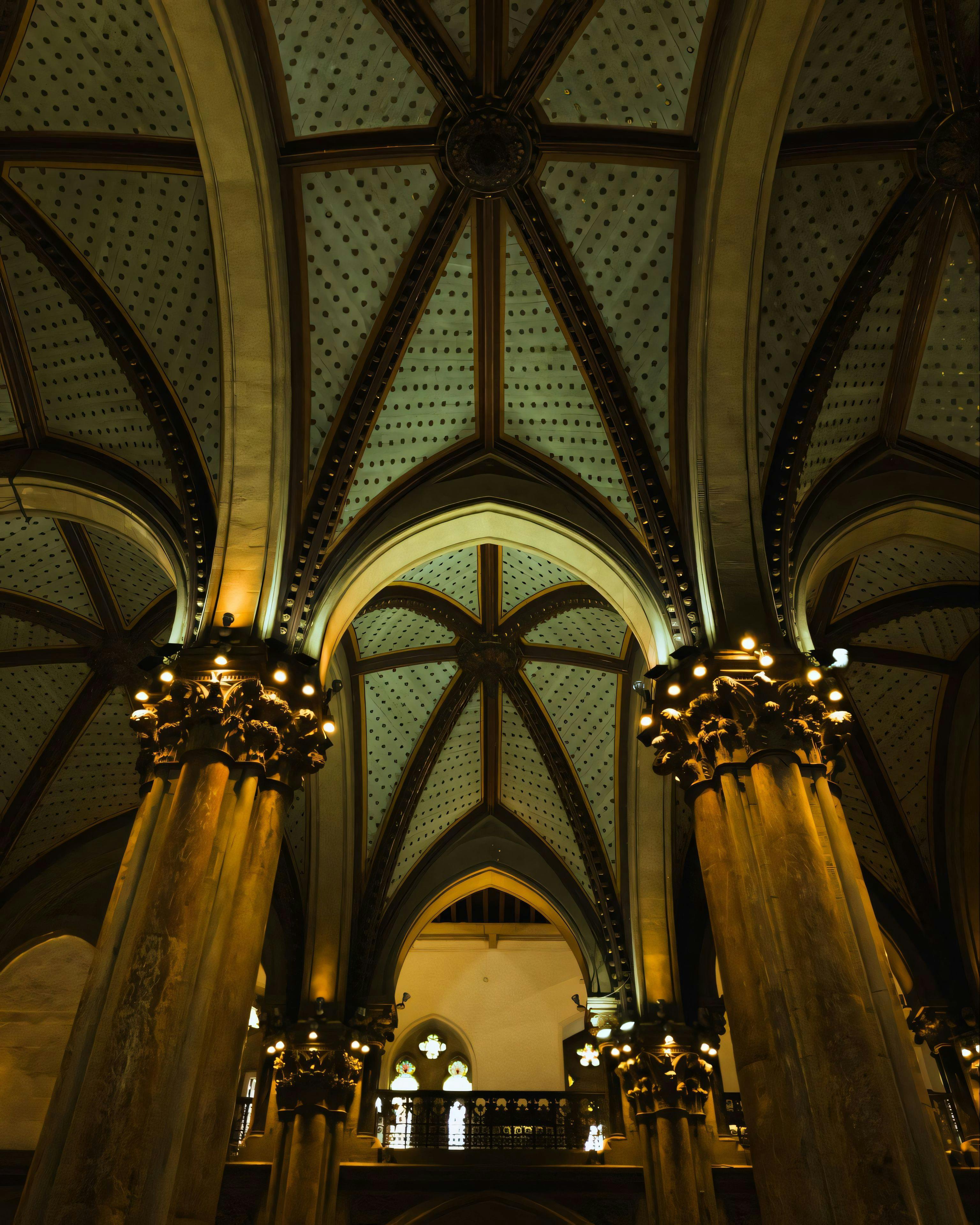 Gothic Cathedral Interior with Vaulted Ceilings · Free Stock Photo