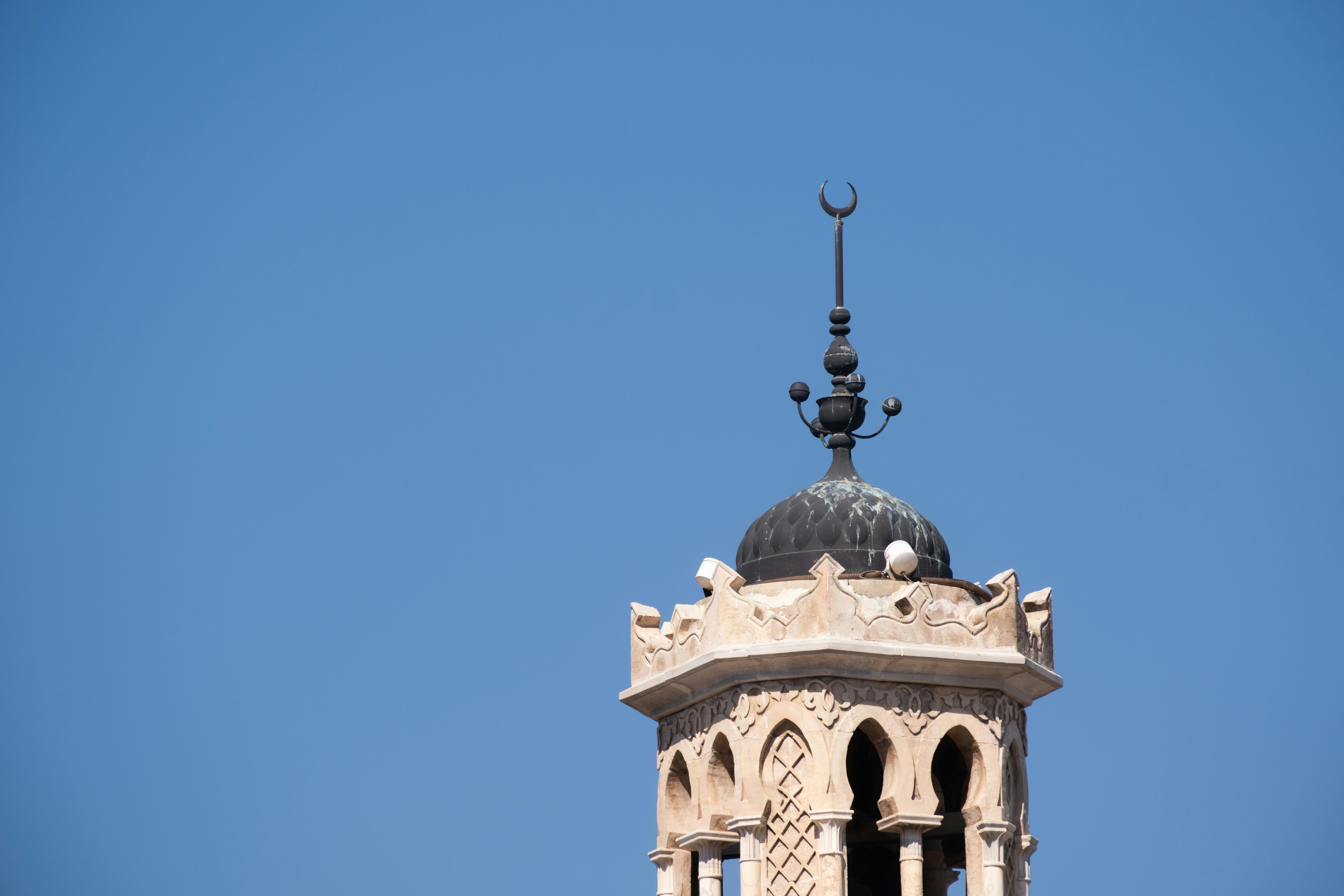 Izmir Clock Tower Top under Clear Blue Sky · Free Stock Photo