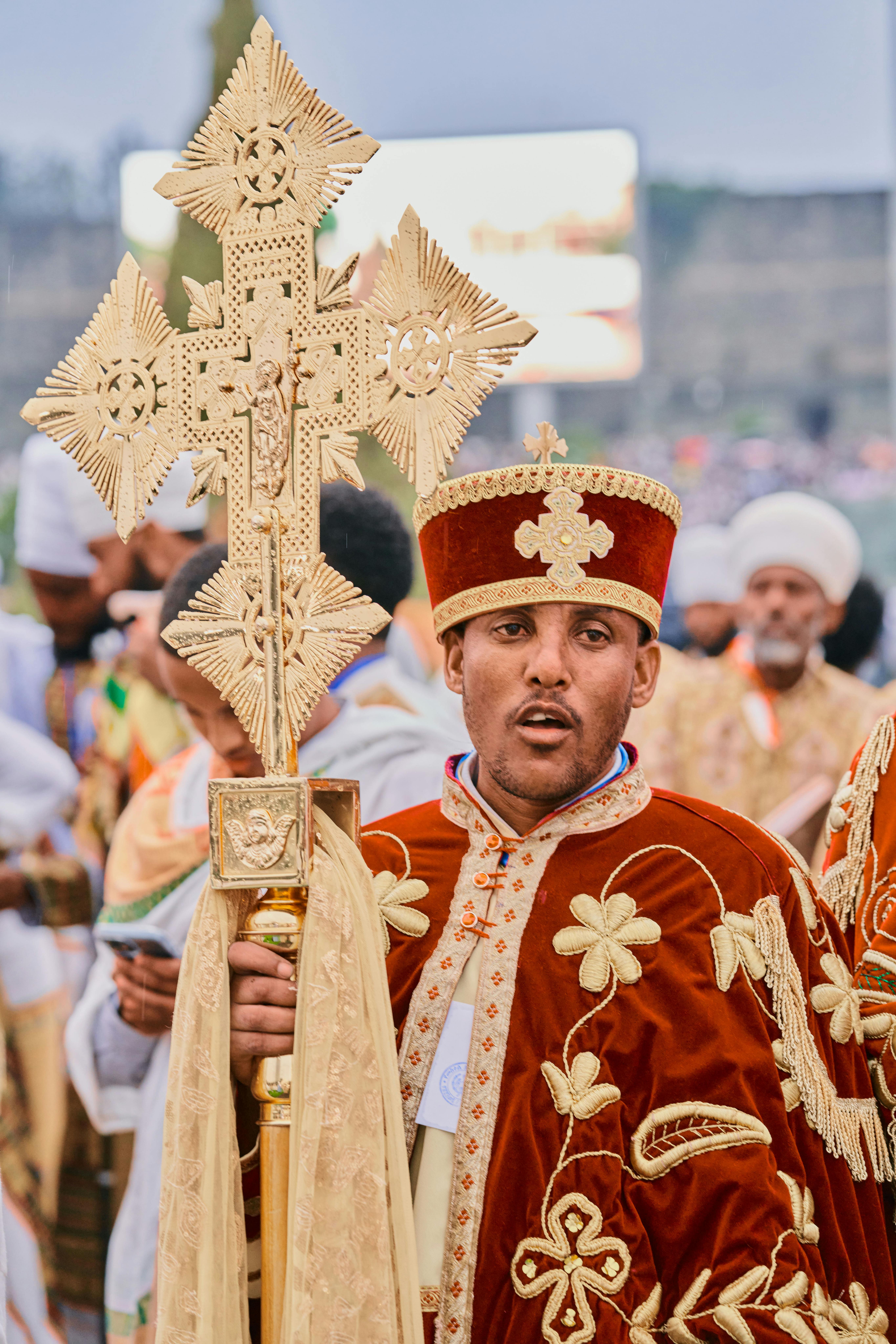 Ethiopian Orthodox Ceremony with Traditional Attire · Free Stock Photo