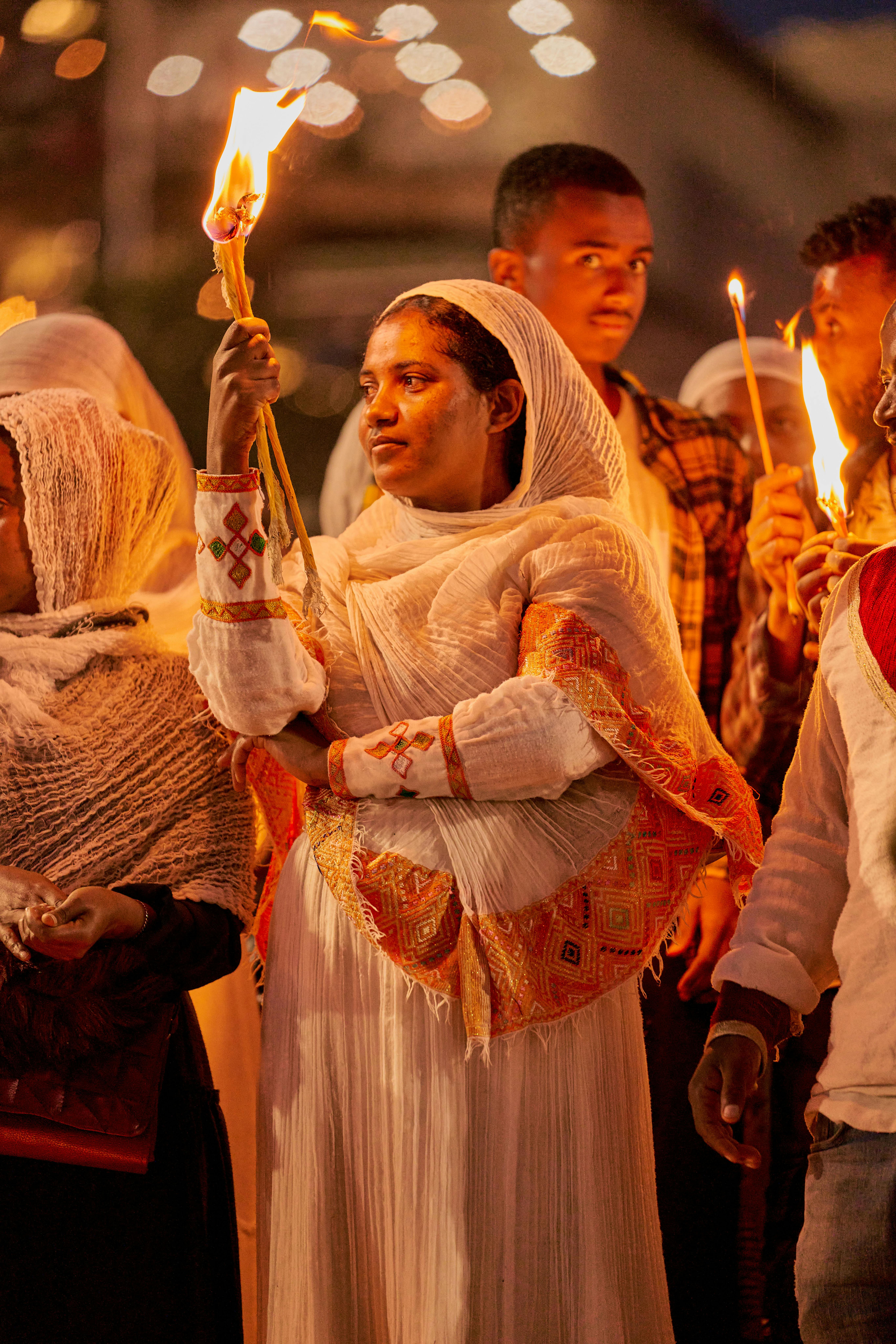 Traditional Ceremony with Candlelit Procession · Free Stock Photo