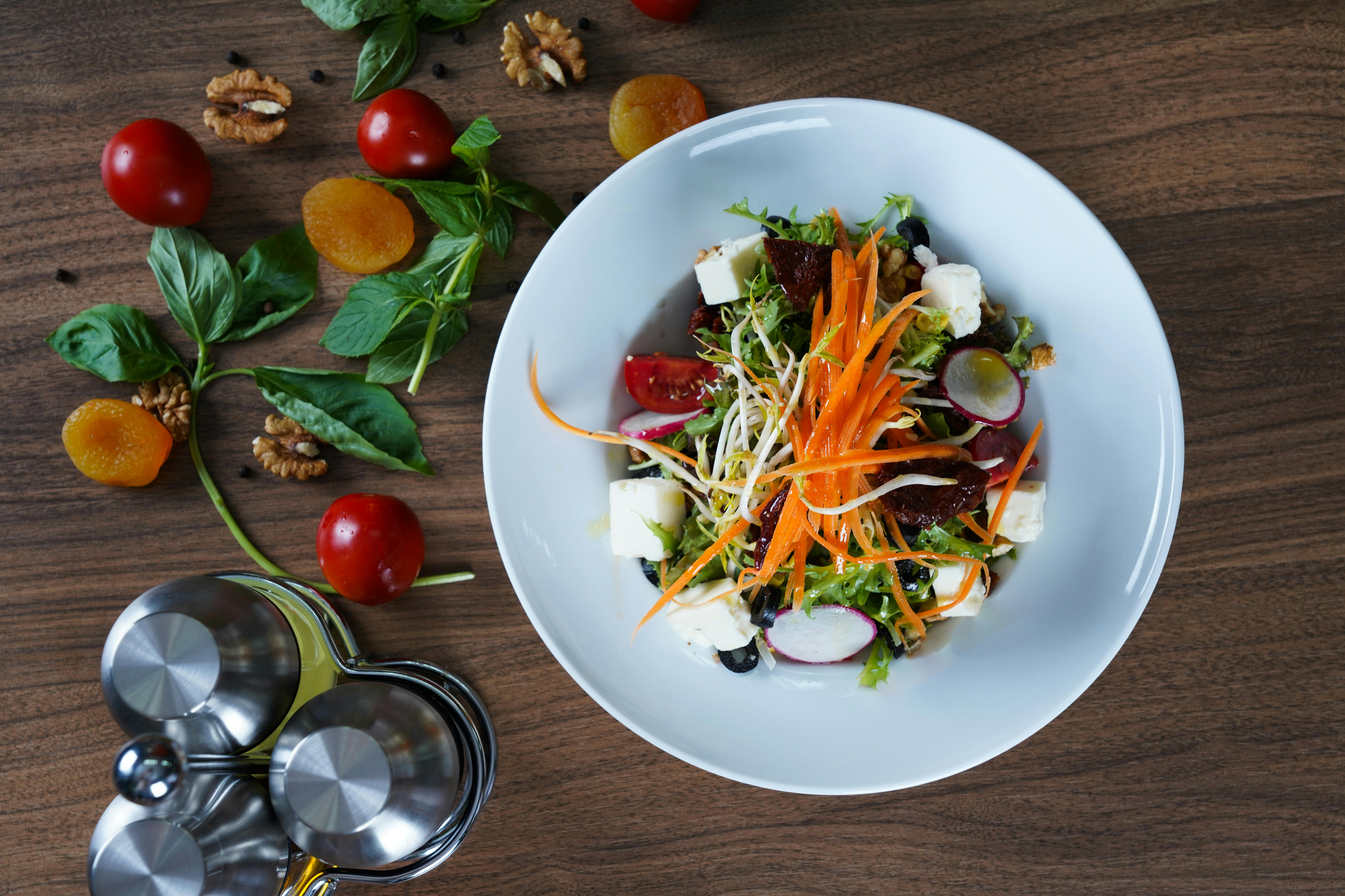 Colorful Fresh Salad with Vegetables and Cheese · Free Stock Photo