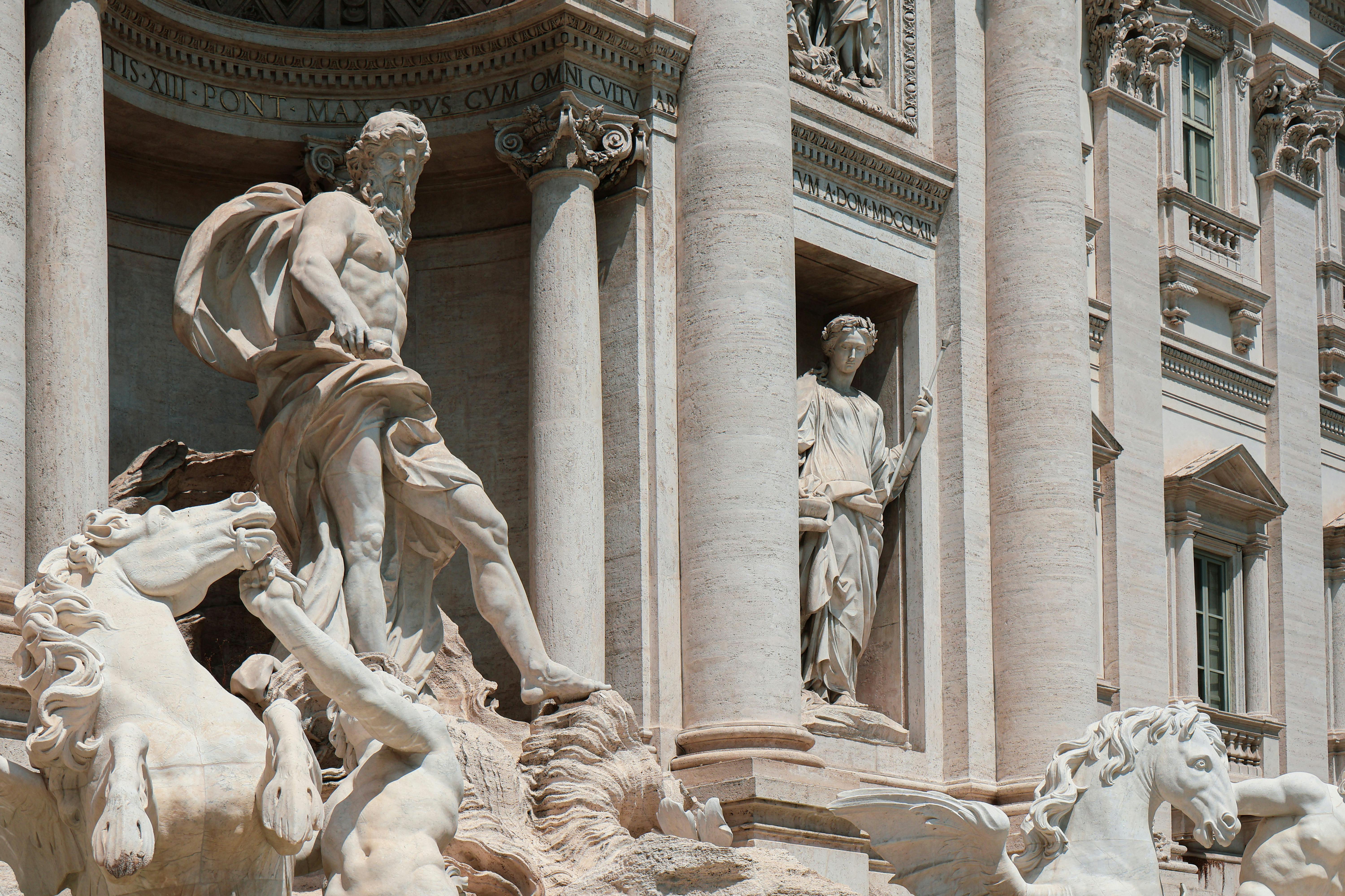 Dramatic Sculptures at Trevi Fountain, Rome, Italy · Free Stock Photo
