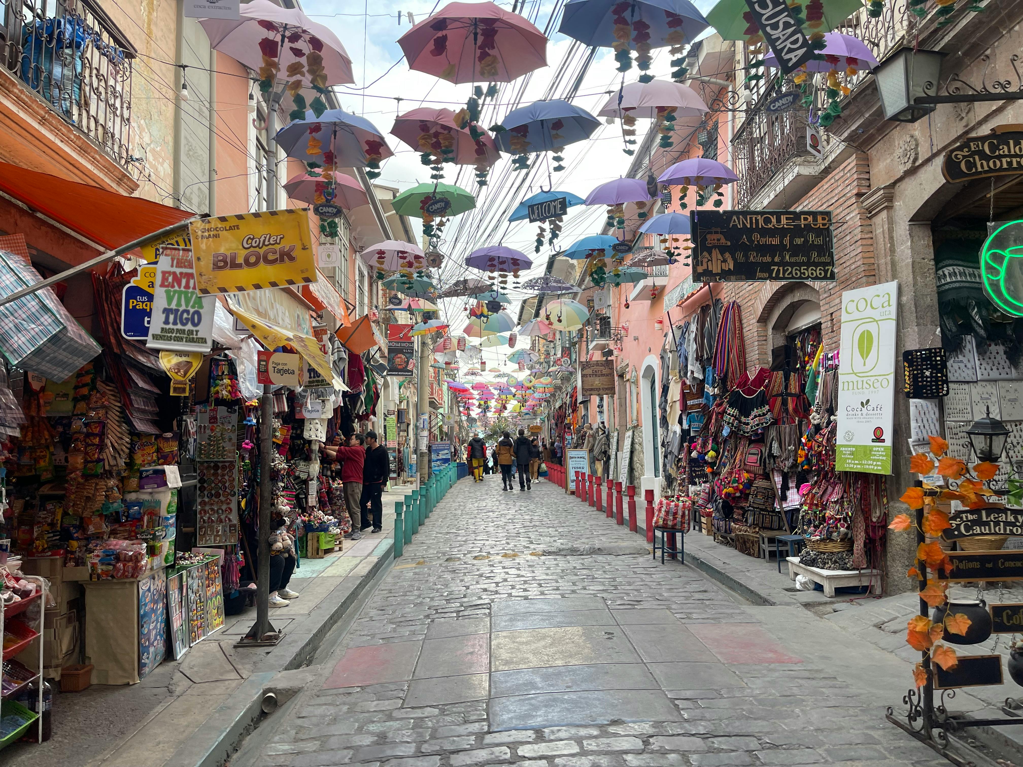 Vibrant Street Market in La Paz, Bolivia · Free Stock Photo