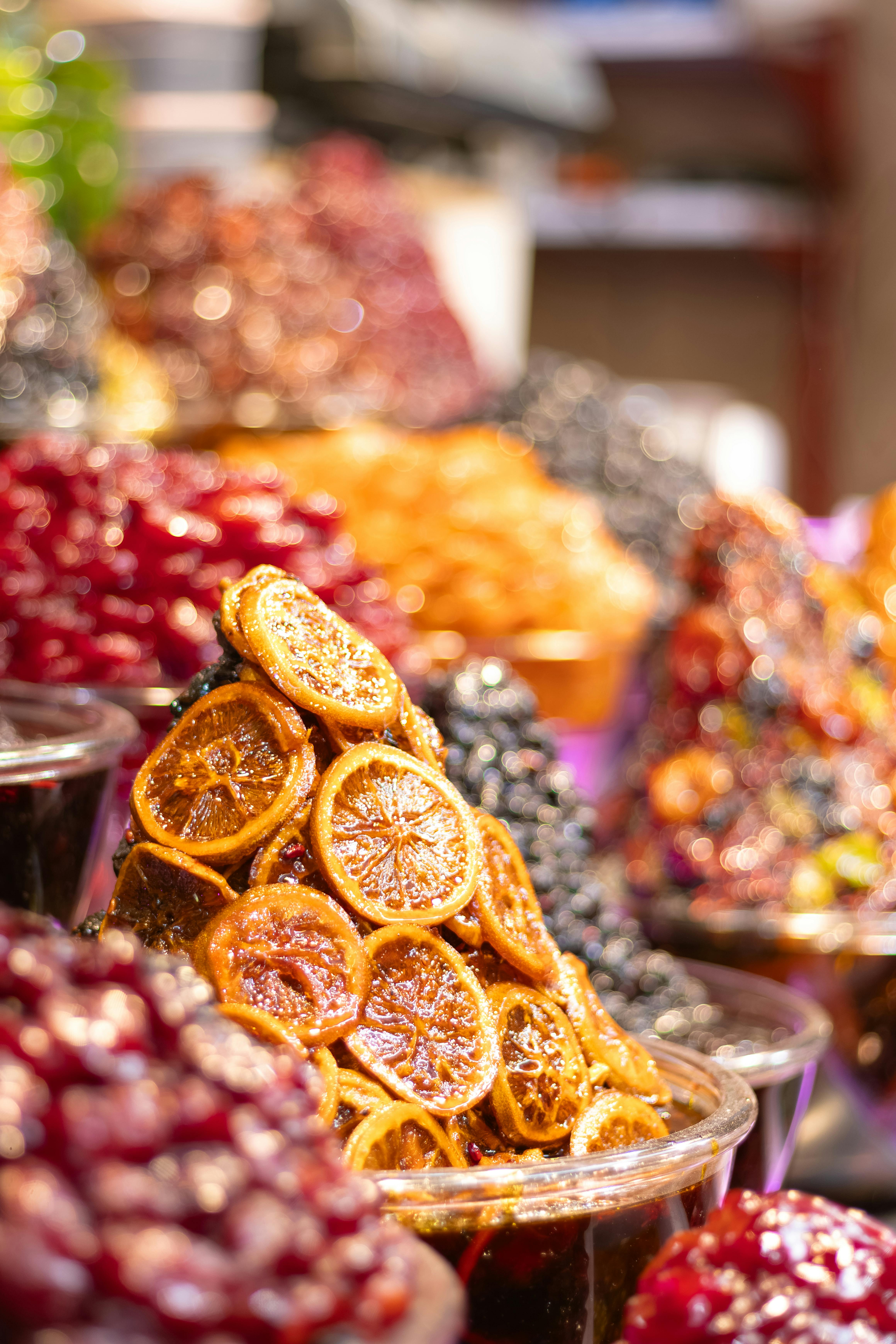 Vibrant Display of Dried Fruits at Market · Free Stock Photo