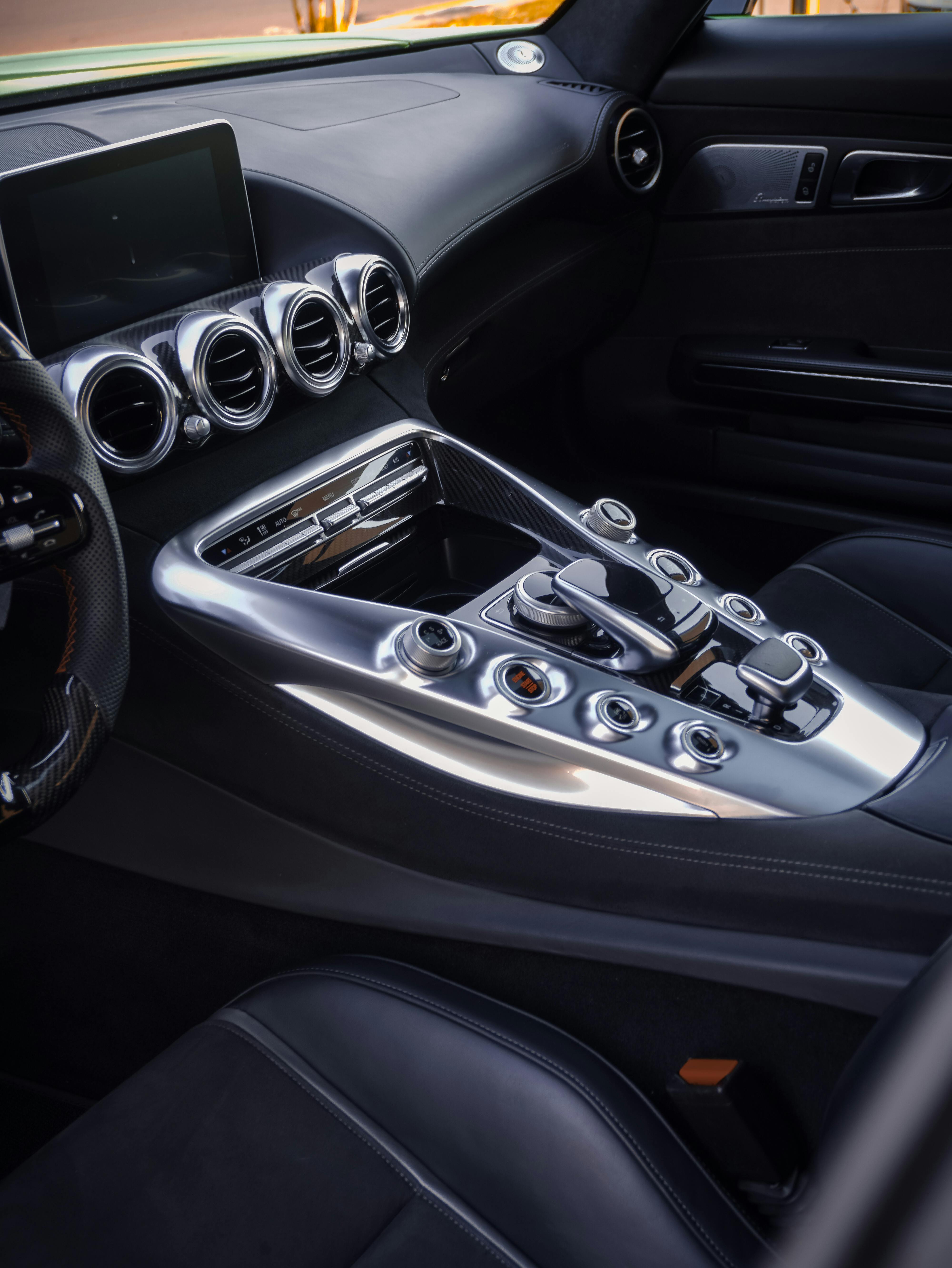 Luxury Car Interior with High-Tech Features · Free Stock Photo