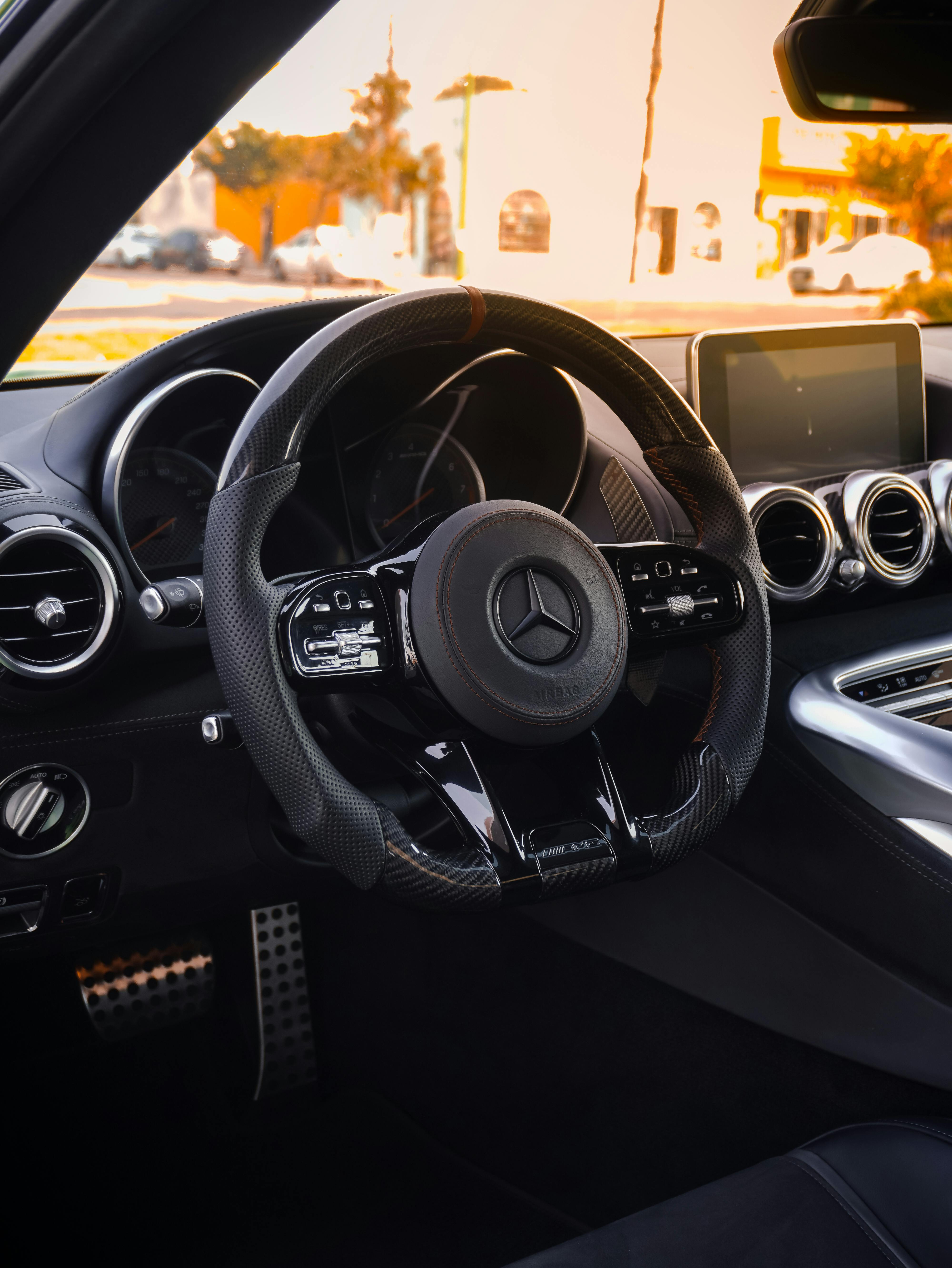 Luxury Mercedes Car Interior with Tech Features · Free Stock Photo