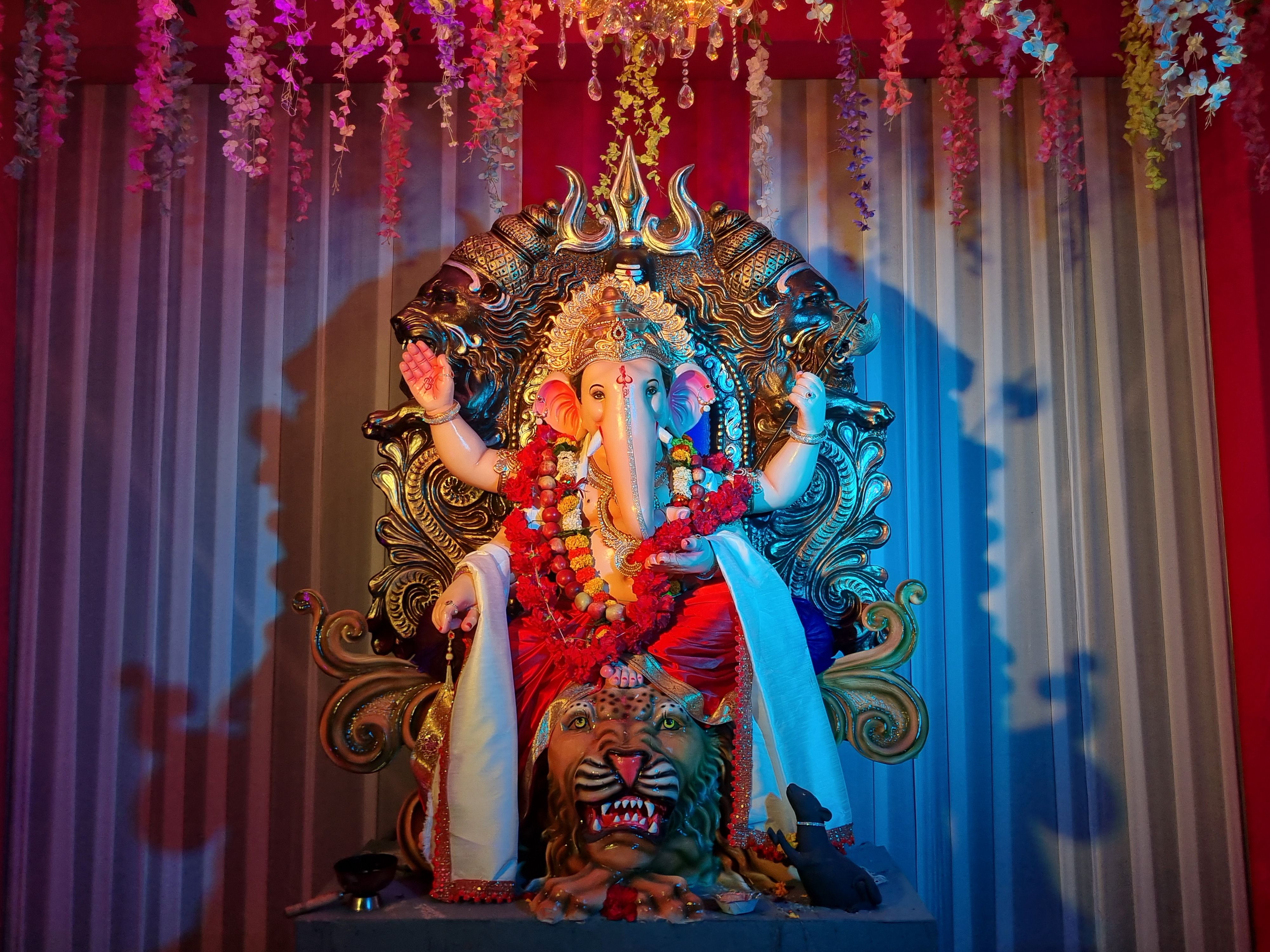 Vibrant Ganesh Chaturthi Idol in Surat · Free Stock Photo