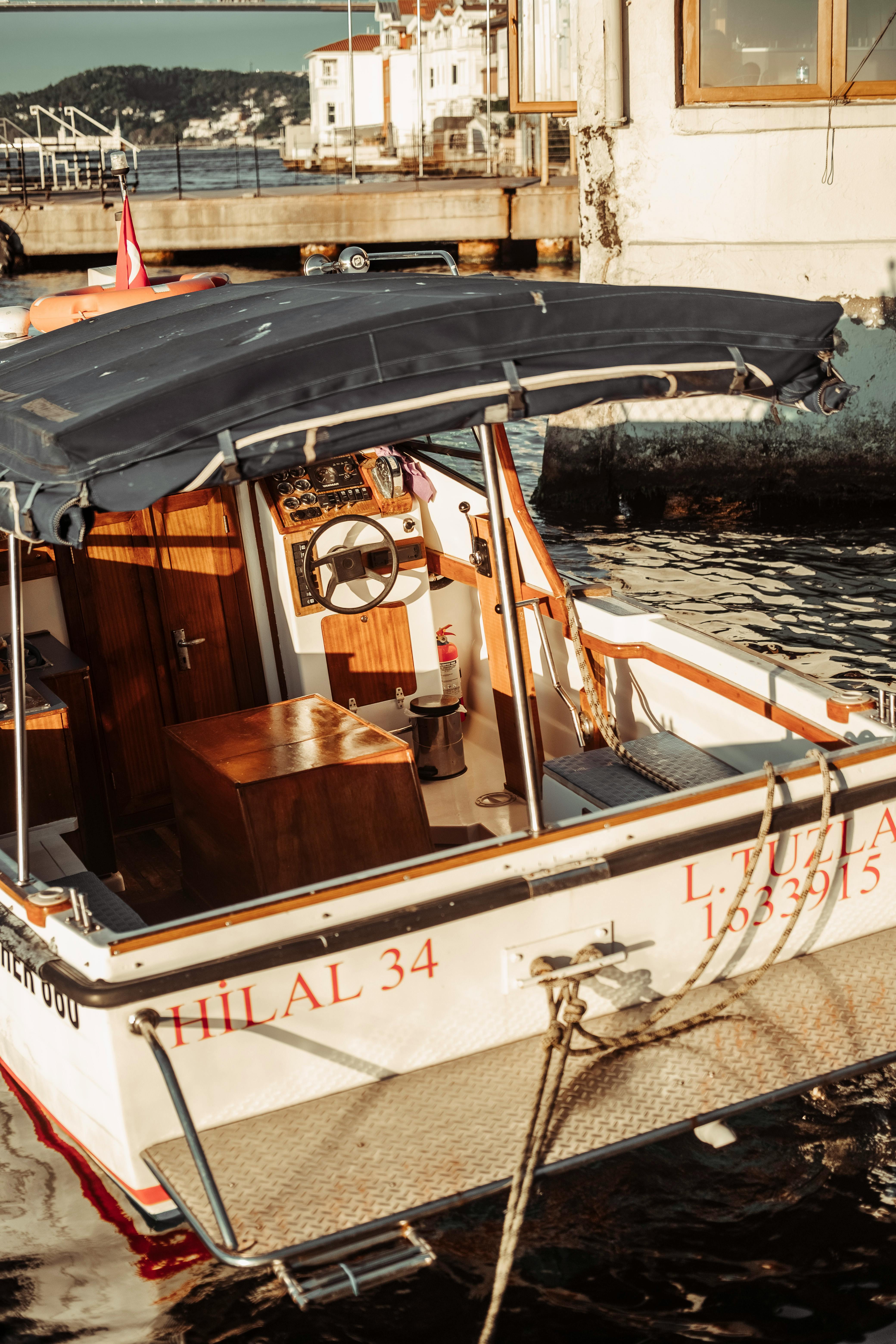Traditional Turkish Boat Moored in Istanbul Harbor · Free Stock Photo