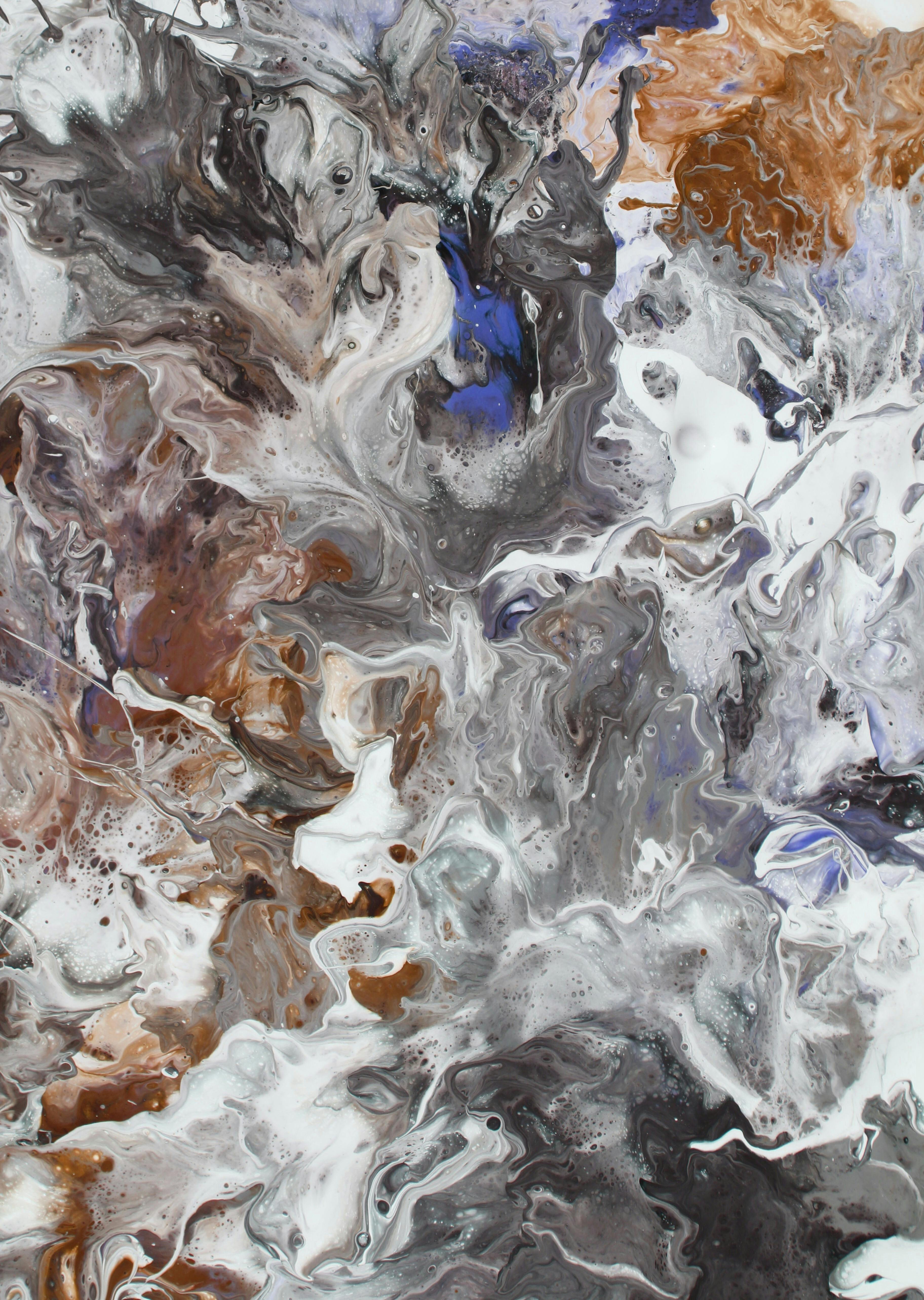 Abstract Fluid Art with Earthy Tones and Textures · Free Stock Photo