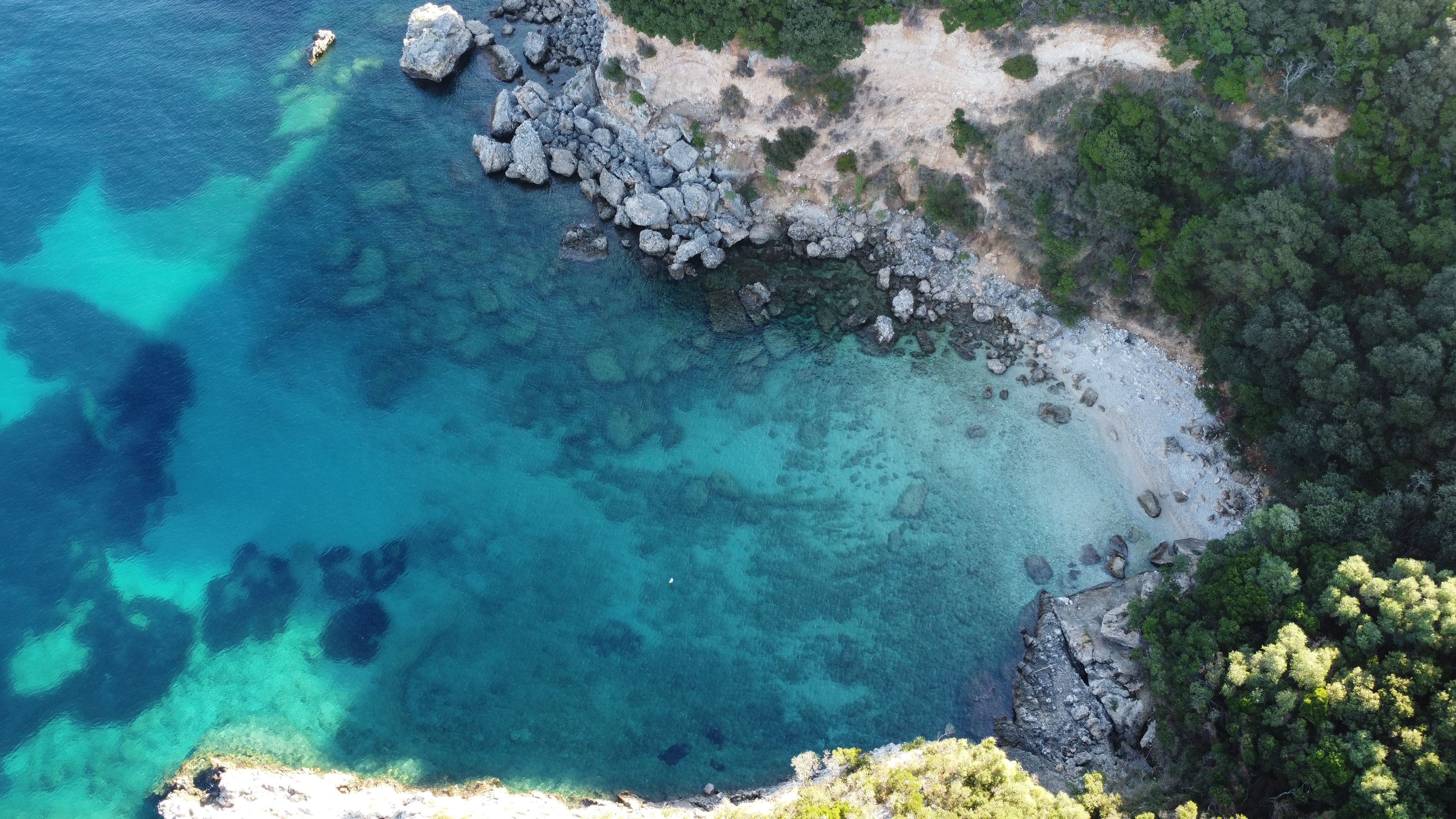 Aerial View of Rocky Cove in Corfu, Greece · Free Stock Photo