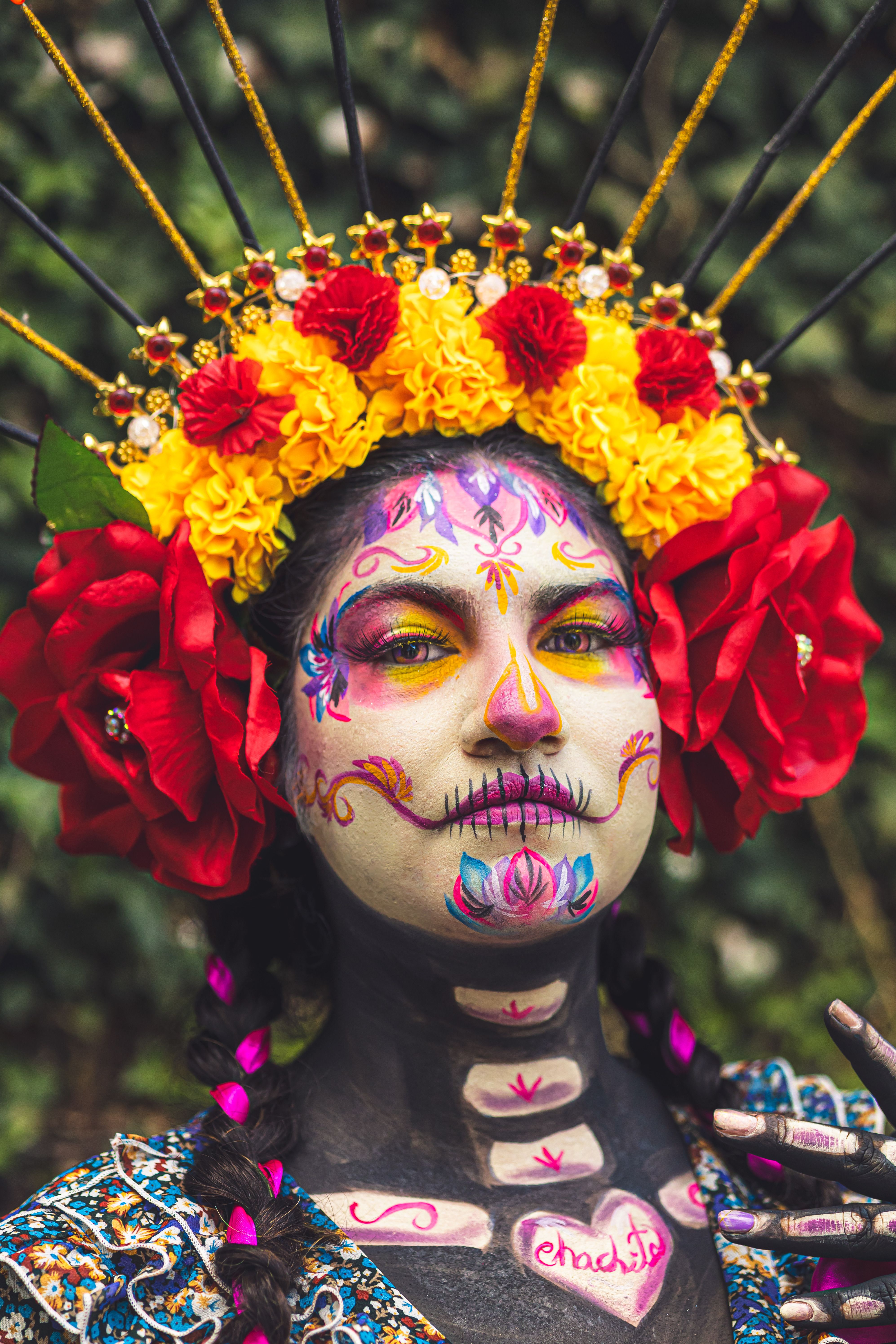 Vibrant Day of the Dead Catrina Portrait · Free Stock Photo