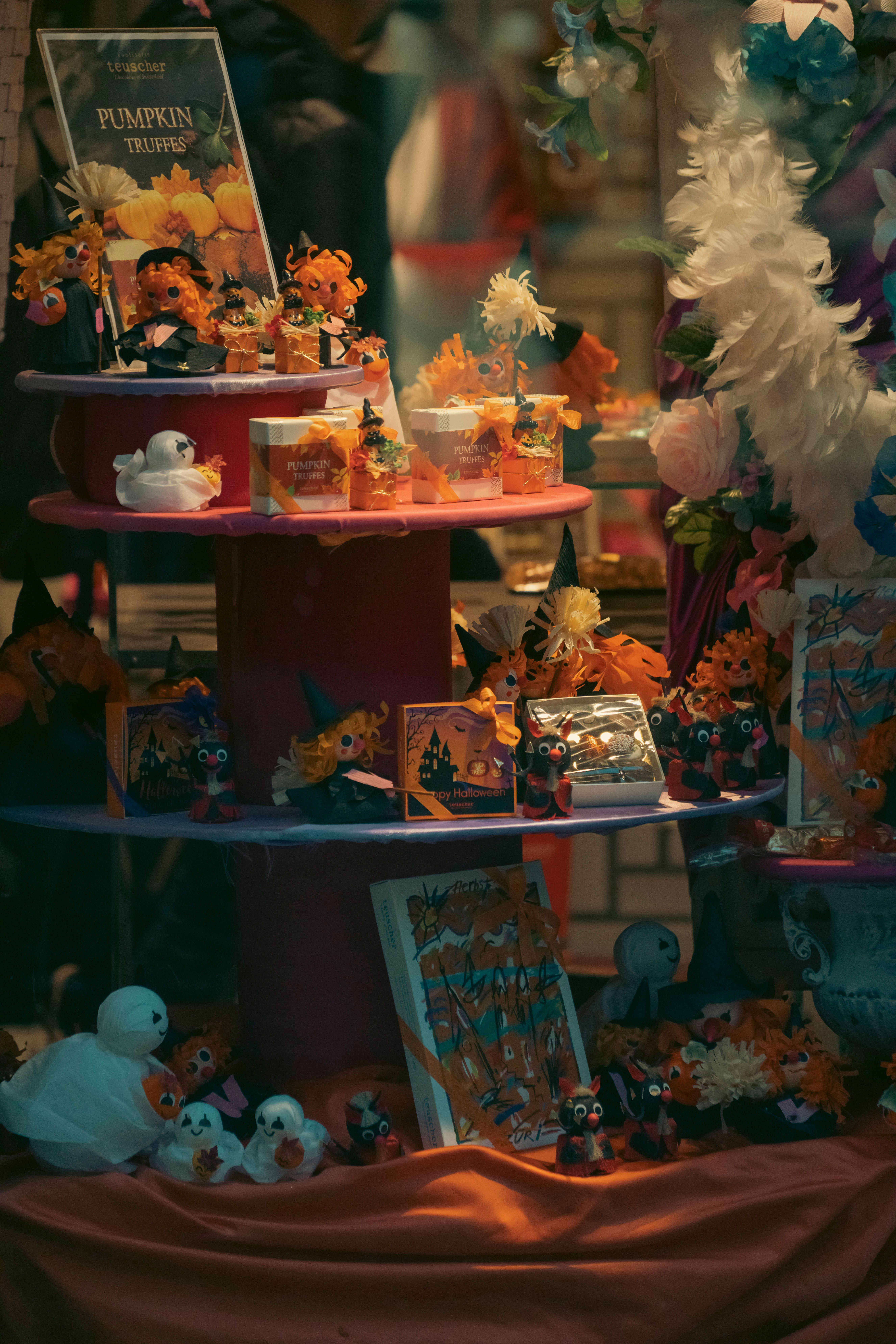 Festive Halloween Display in Store Window · Free Stock Photo