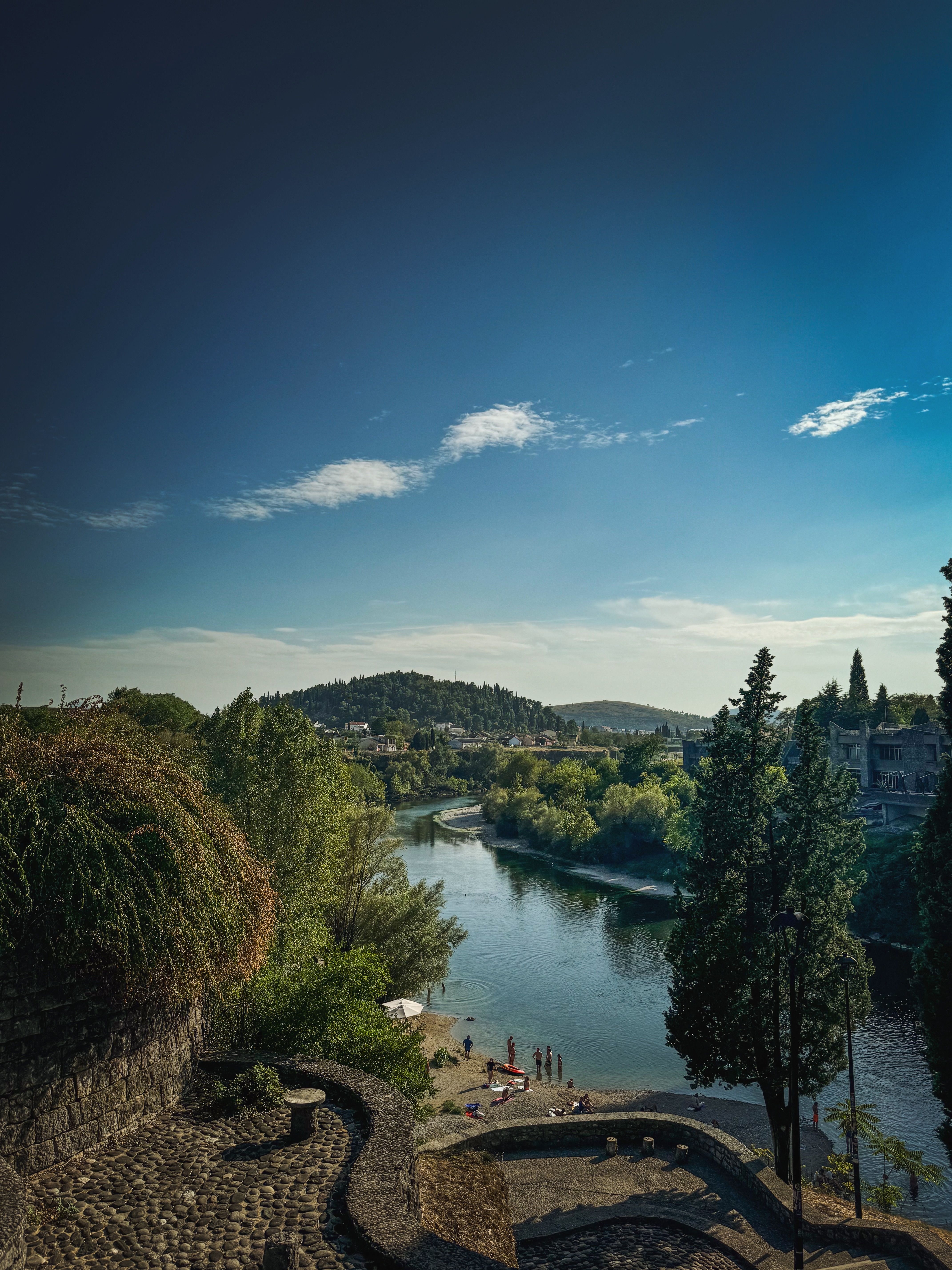 Scenic Riverside View with Lush Greenery · Free Stock Photo