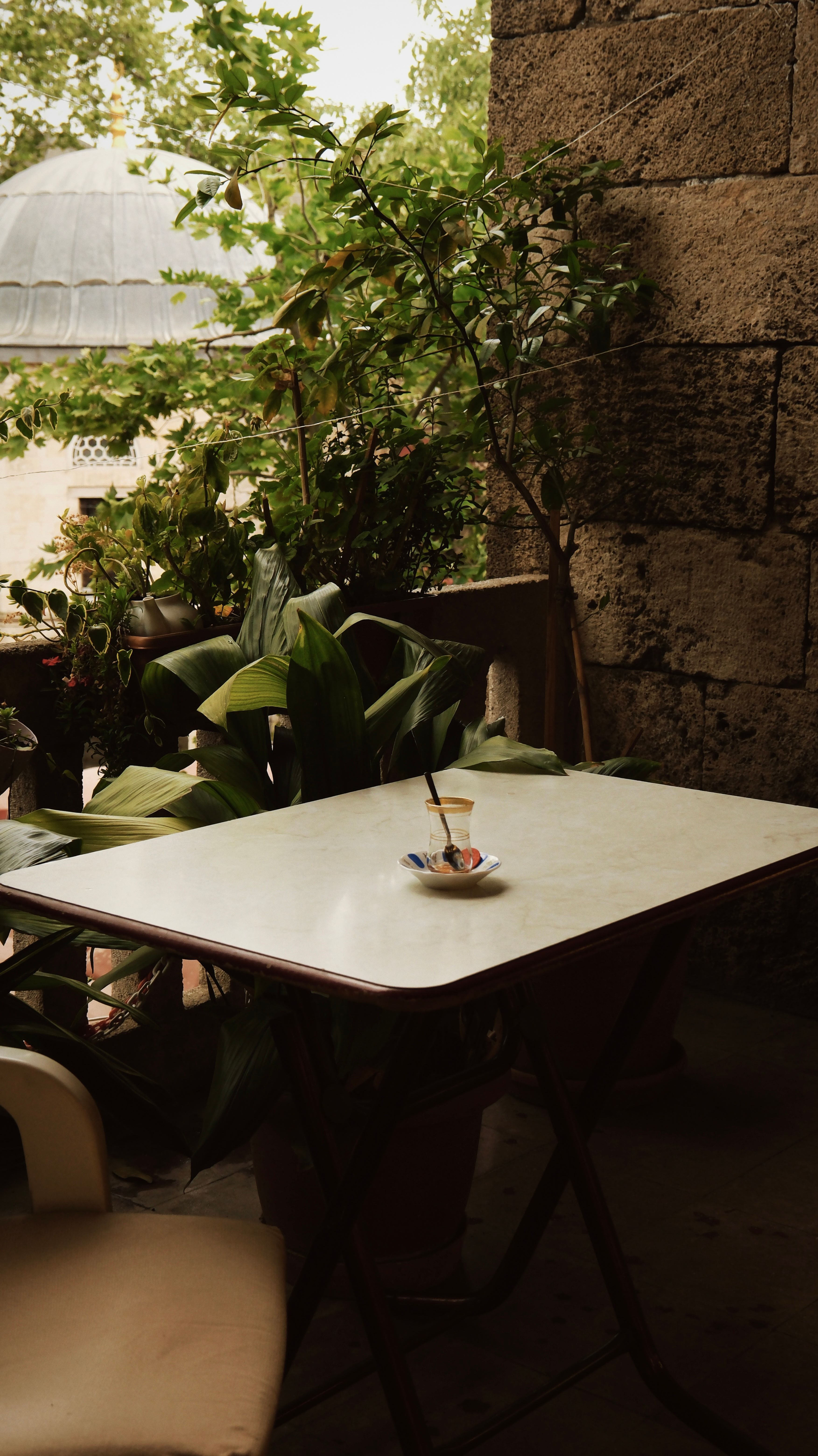 Tranquil Outdoor Cafe Table in Bursa · Free Stock Photo