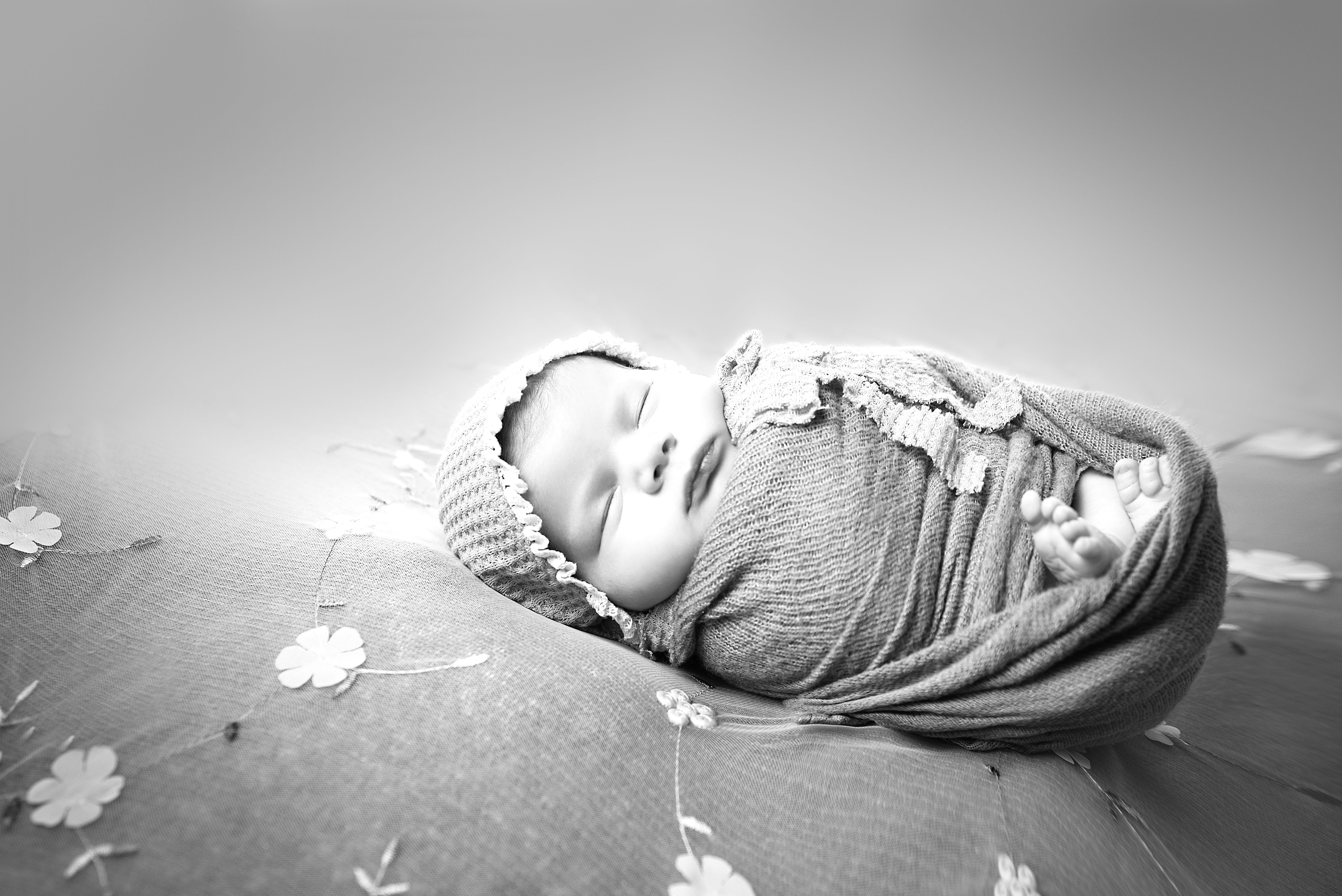 Black and White Newborn Baby Portrait · Free Stock Photo