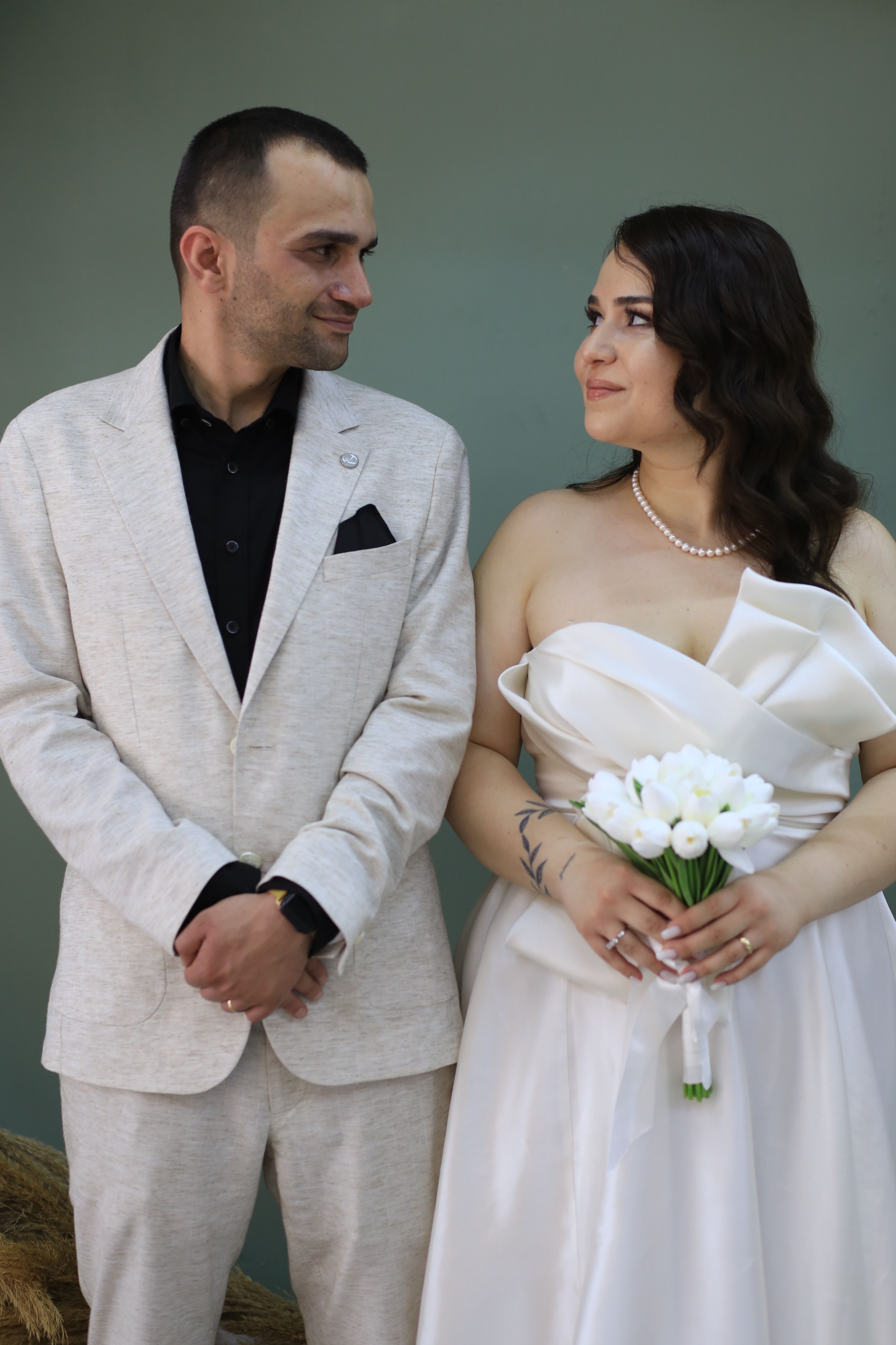 Elegant Wedding Couple in Formal Attire · Free Stock Photo