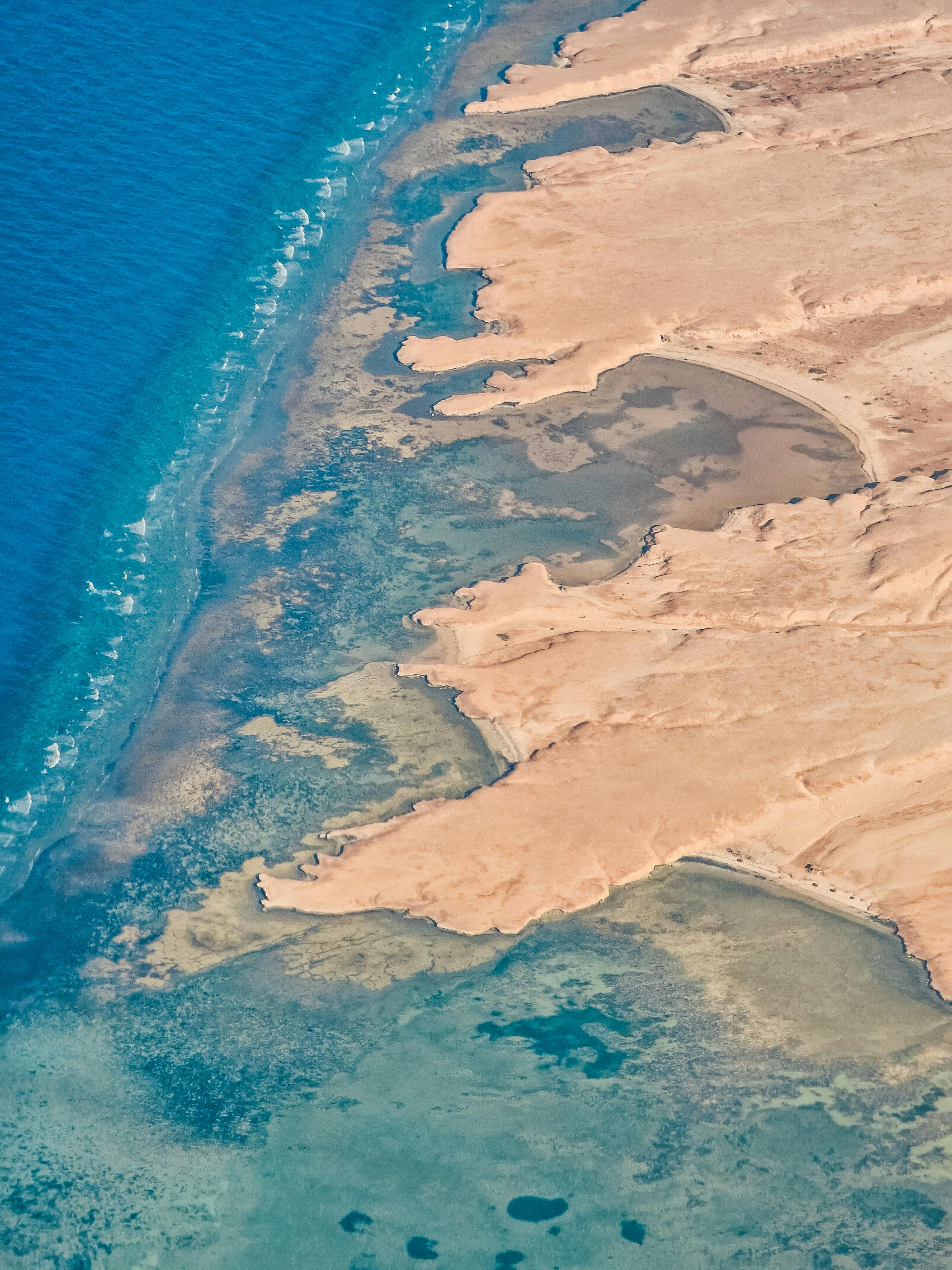 Aerial View of Red Sea Coastline in Egypt · Free Stock Photo
