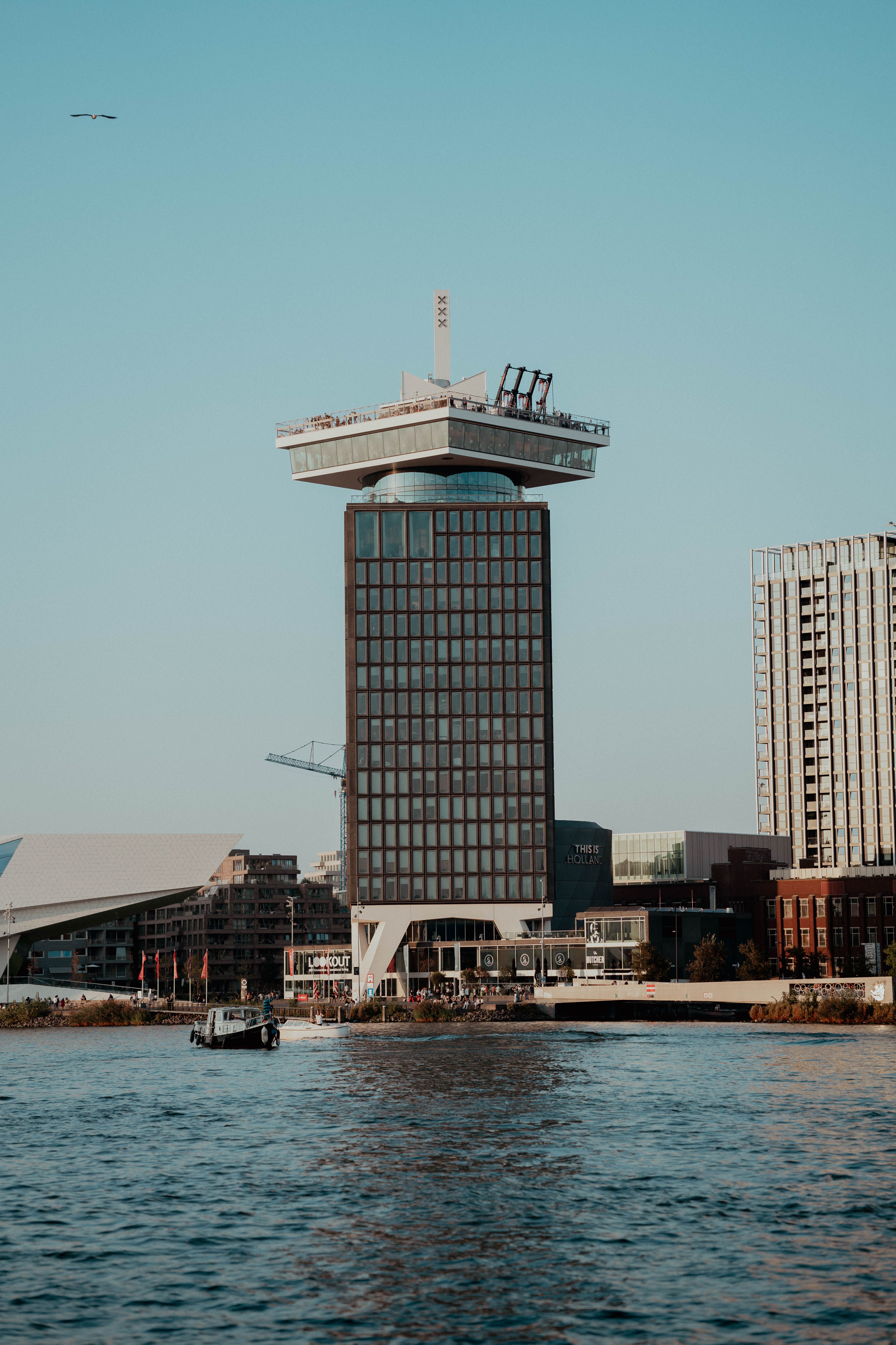 A'DAM Lookout Tower in Amsterdam Skyline · Free Stock Photo