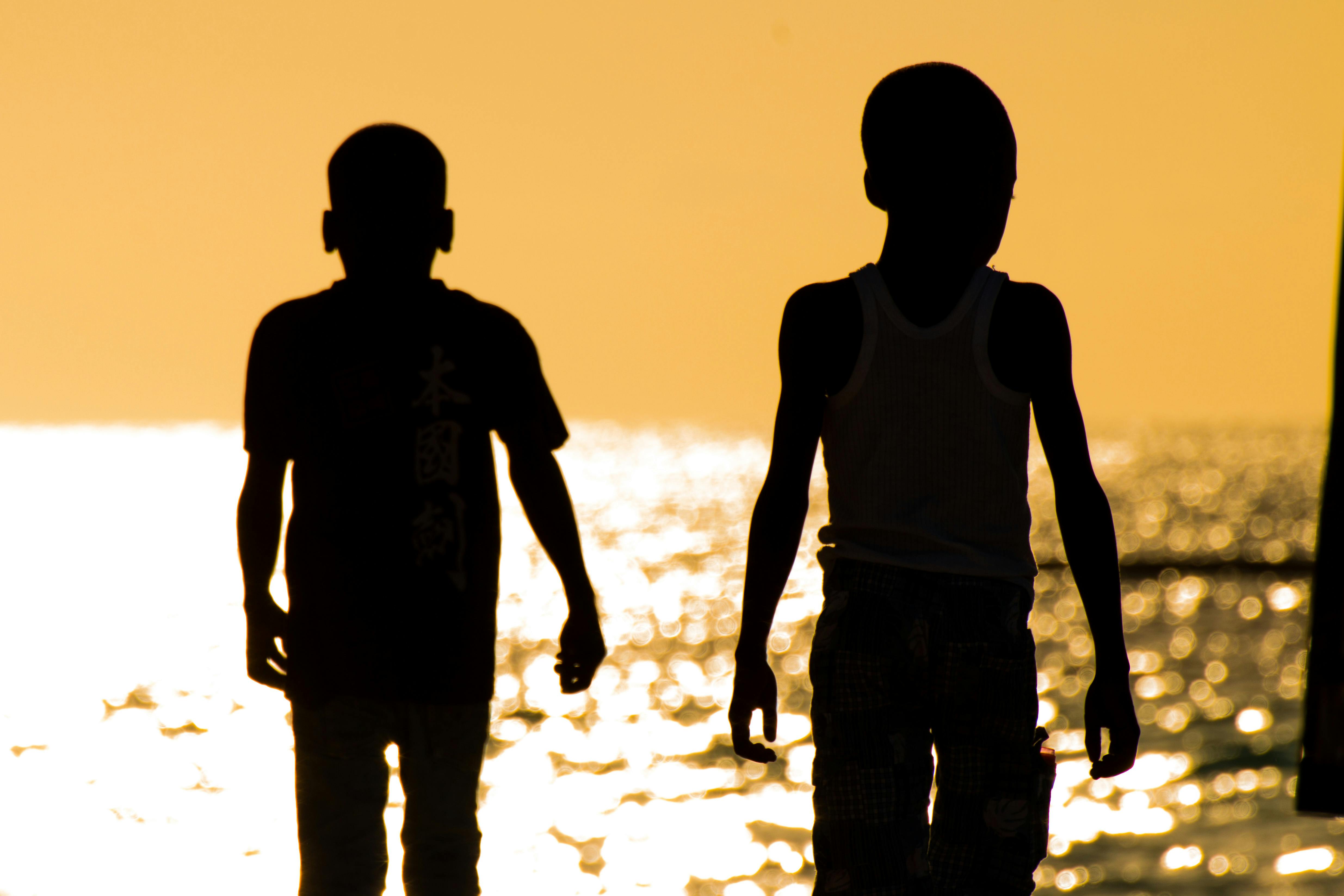 Free stock photo of boys, sunset