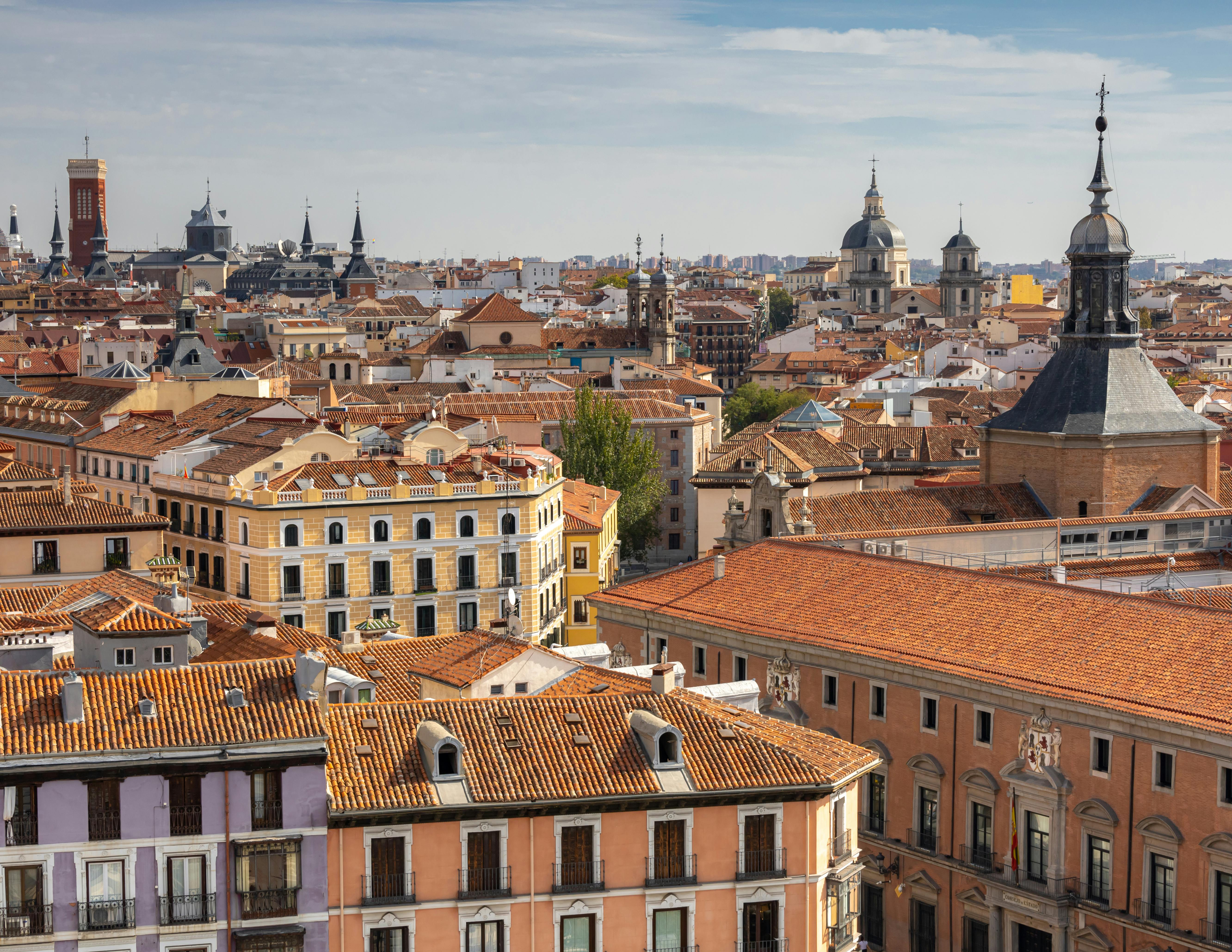 Panoramic View of Historic Madrid Rooftops · Free Stock Photo