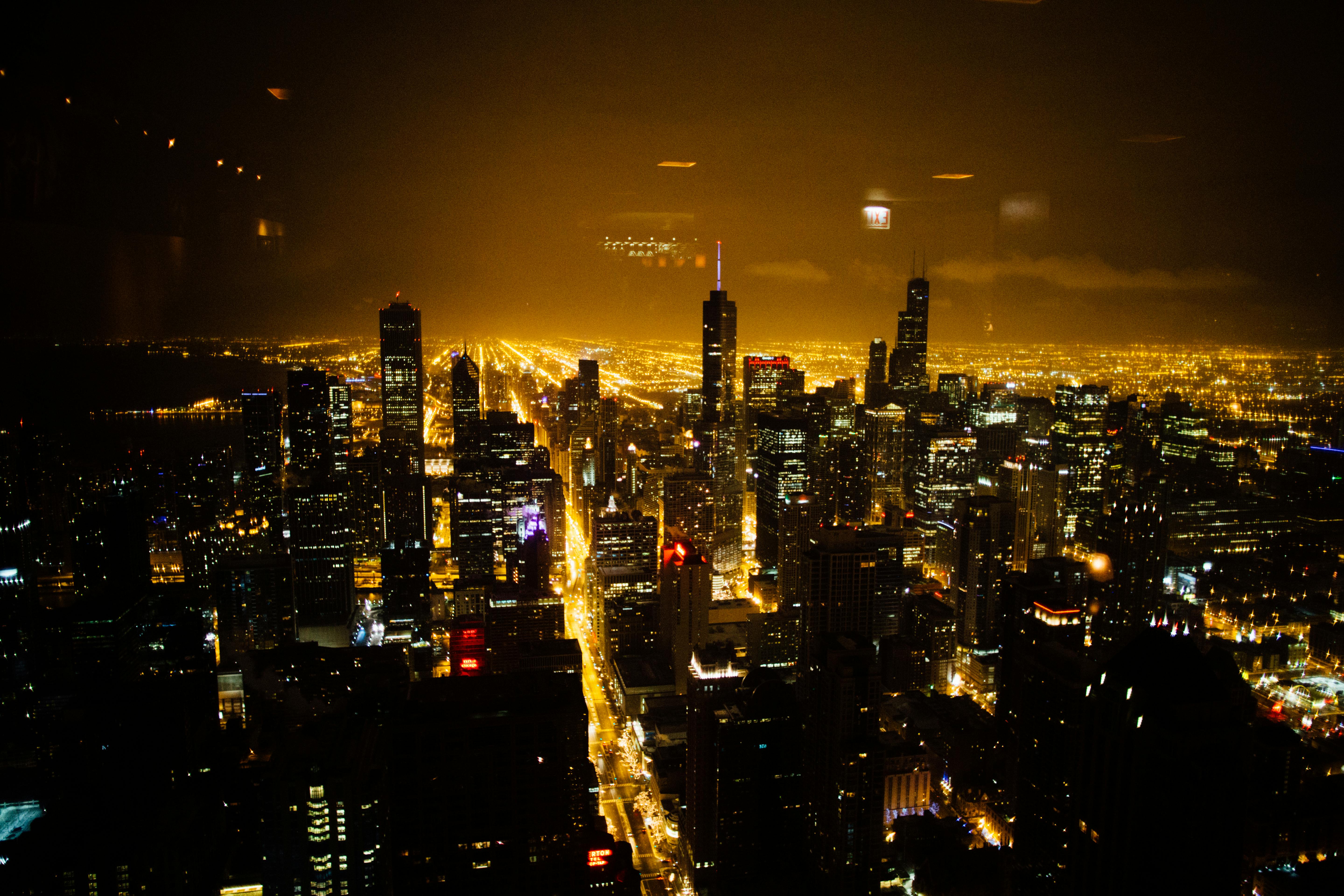 Bird's Eye View Of City During Evening · Free Stock Photo