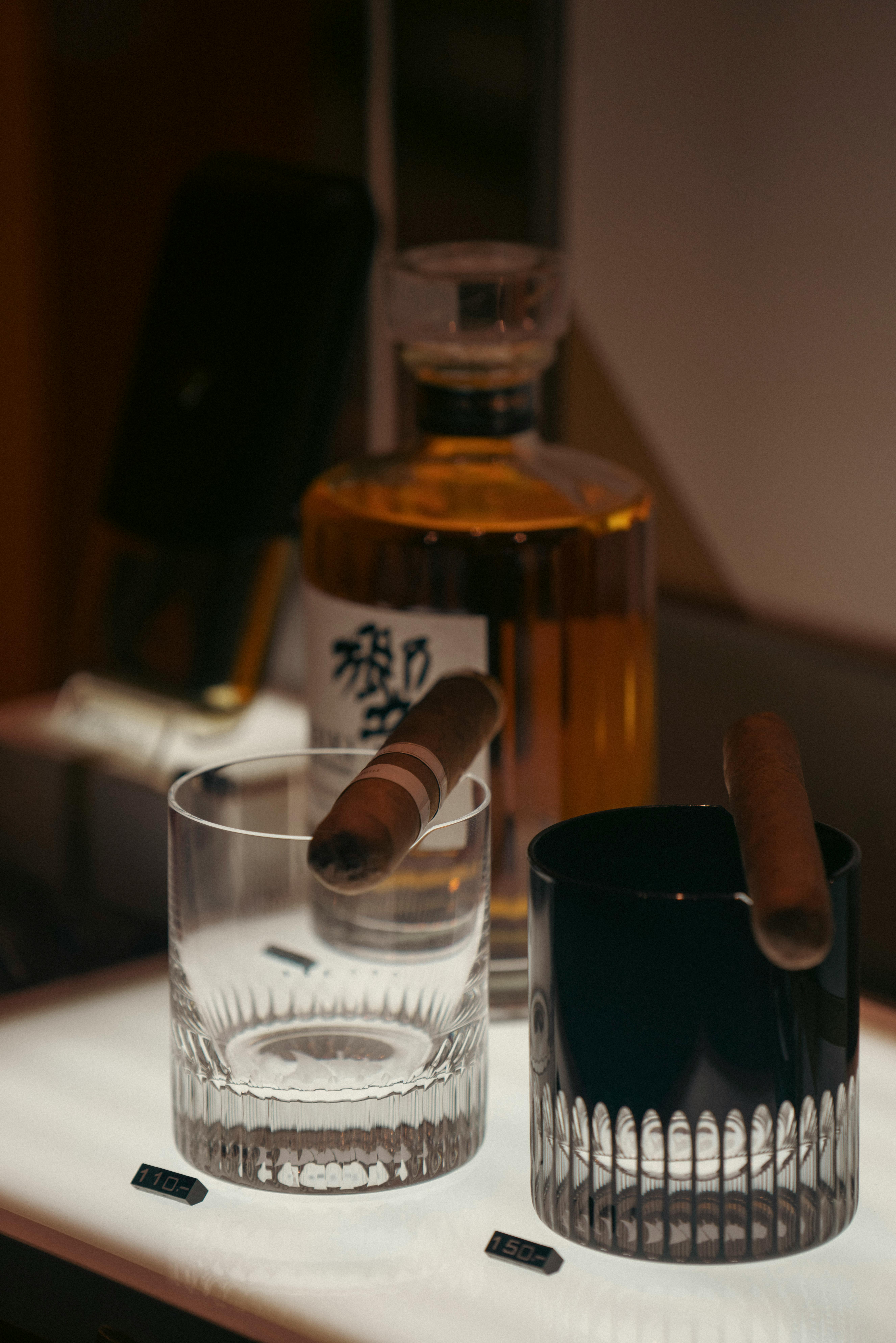 Whiskey and Cigars on Elegant Bar Setup · Free Stock Photo