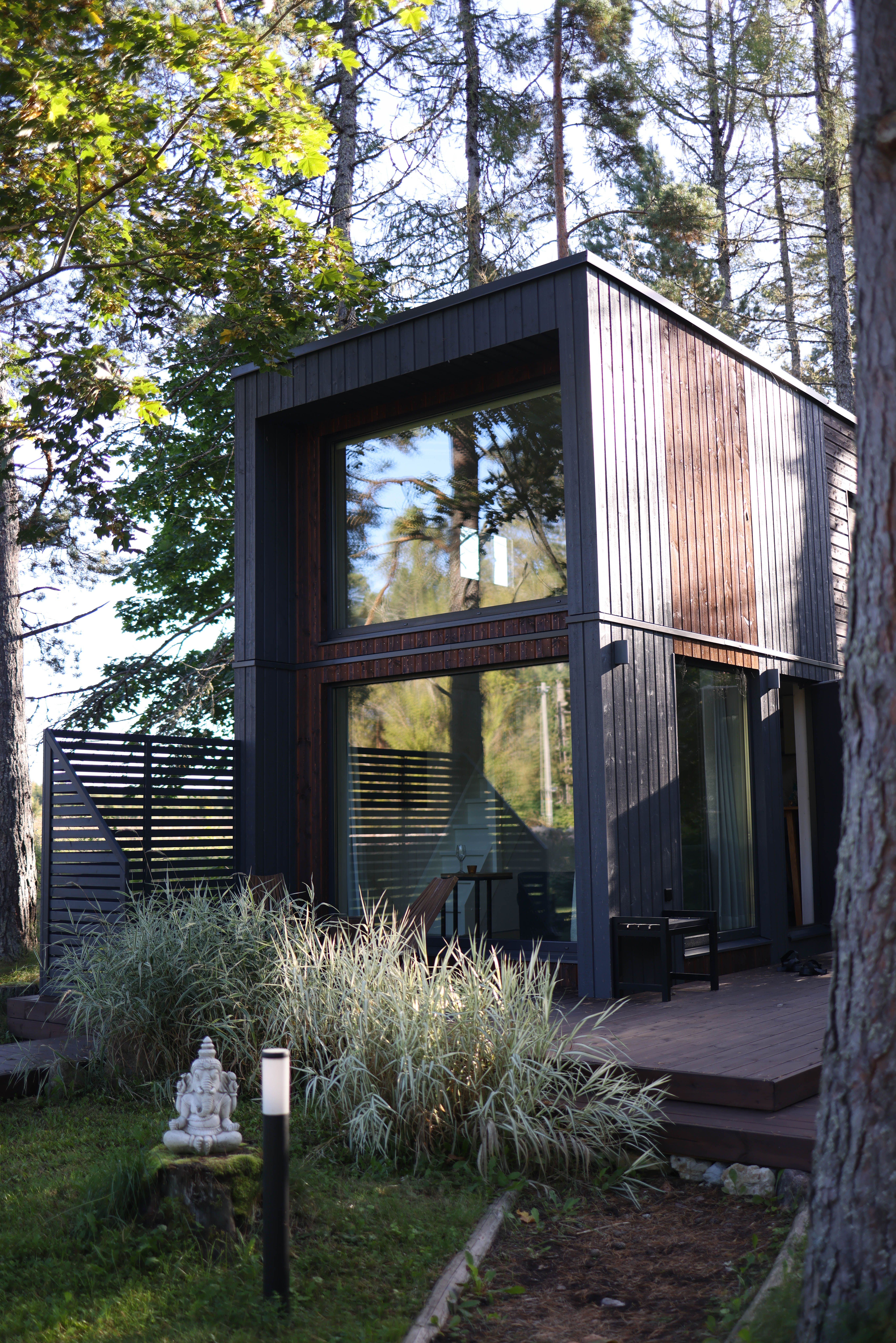 Modern Minimalist Cabin in Forested Setting · Free Stock Photo