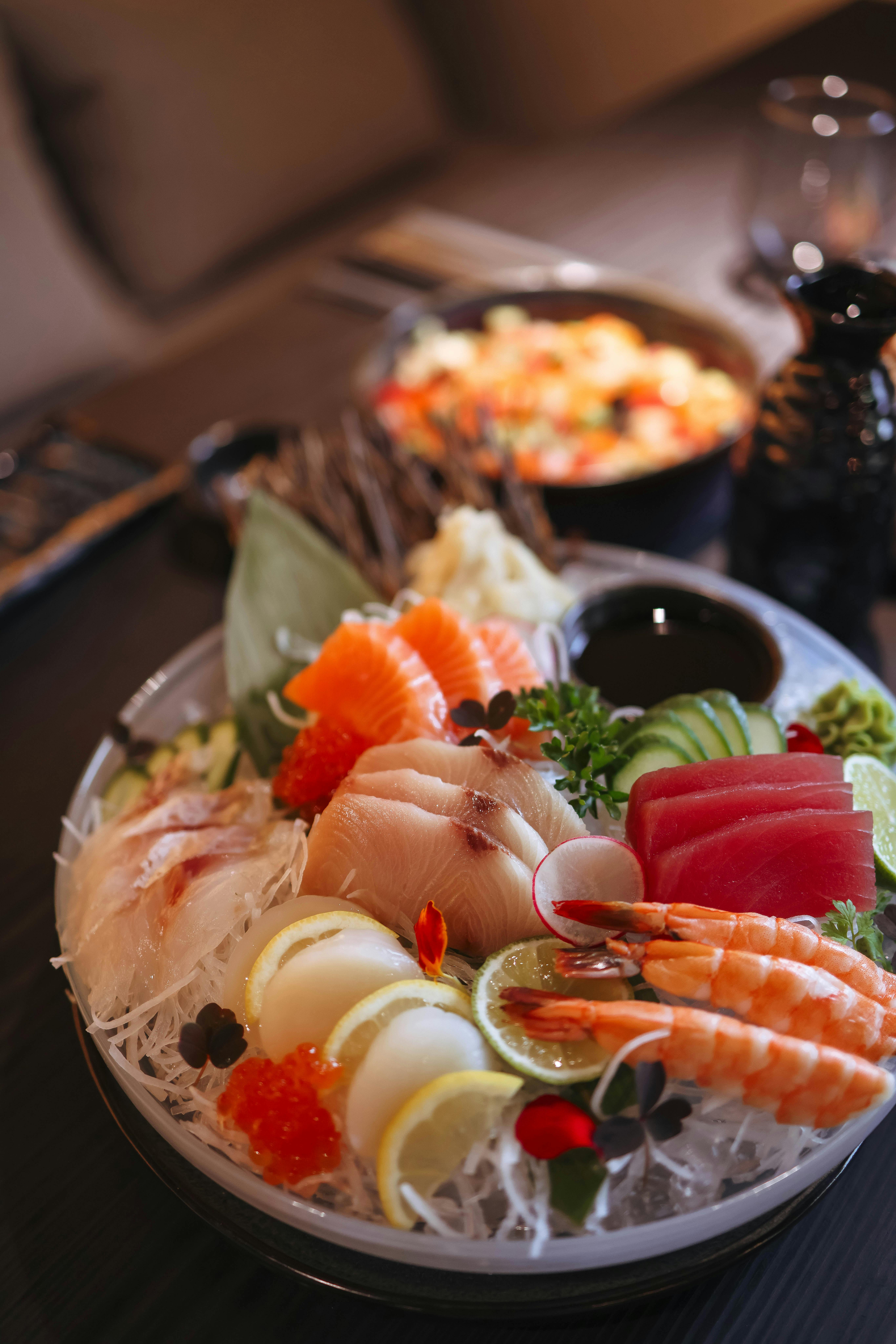 Exquisite Japanese Sashimi Platter Display · Free Stock Photo