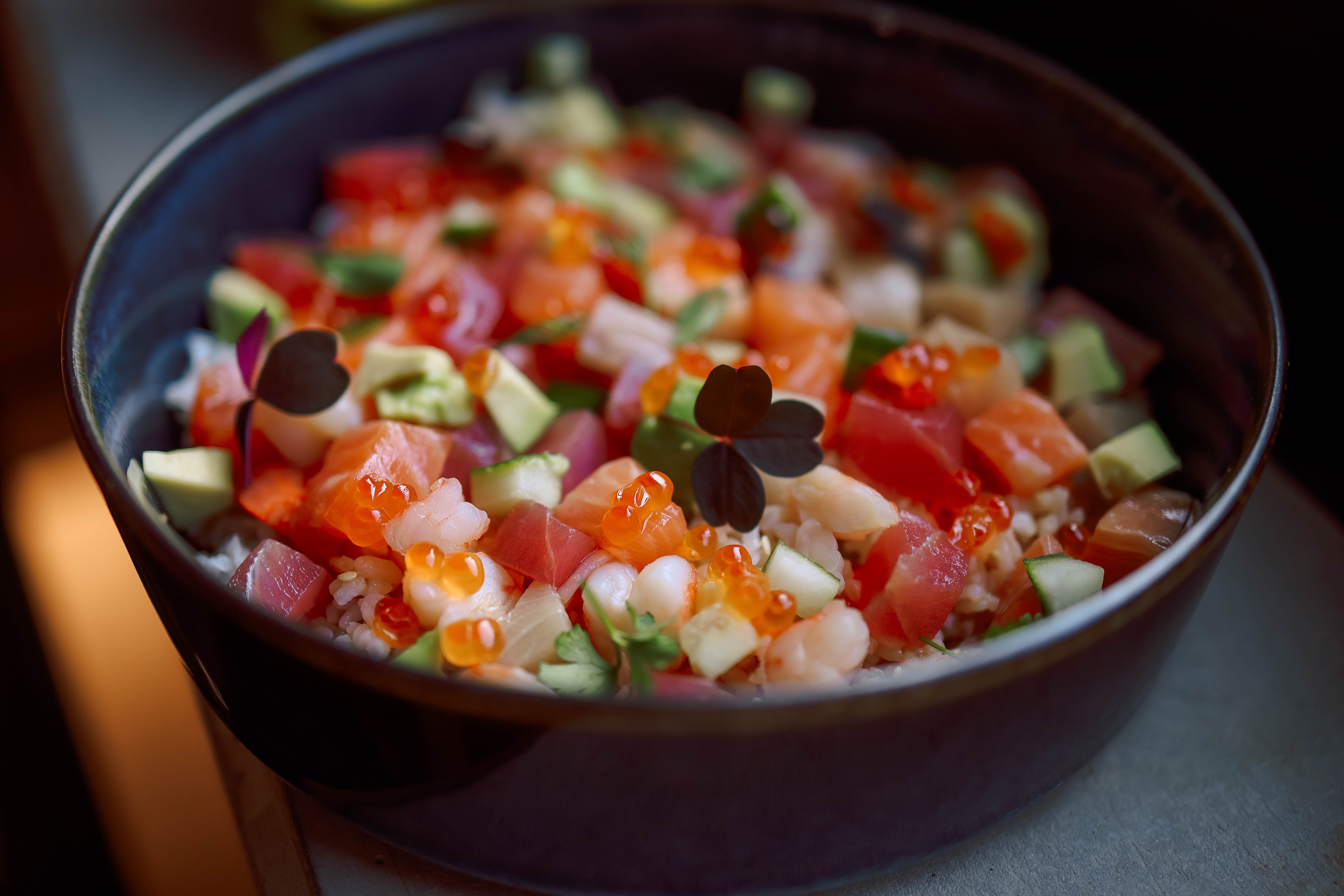Vibrant Poke Bowl with Fresh Ingredients · Free Stock Photo