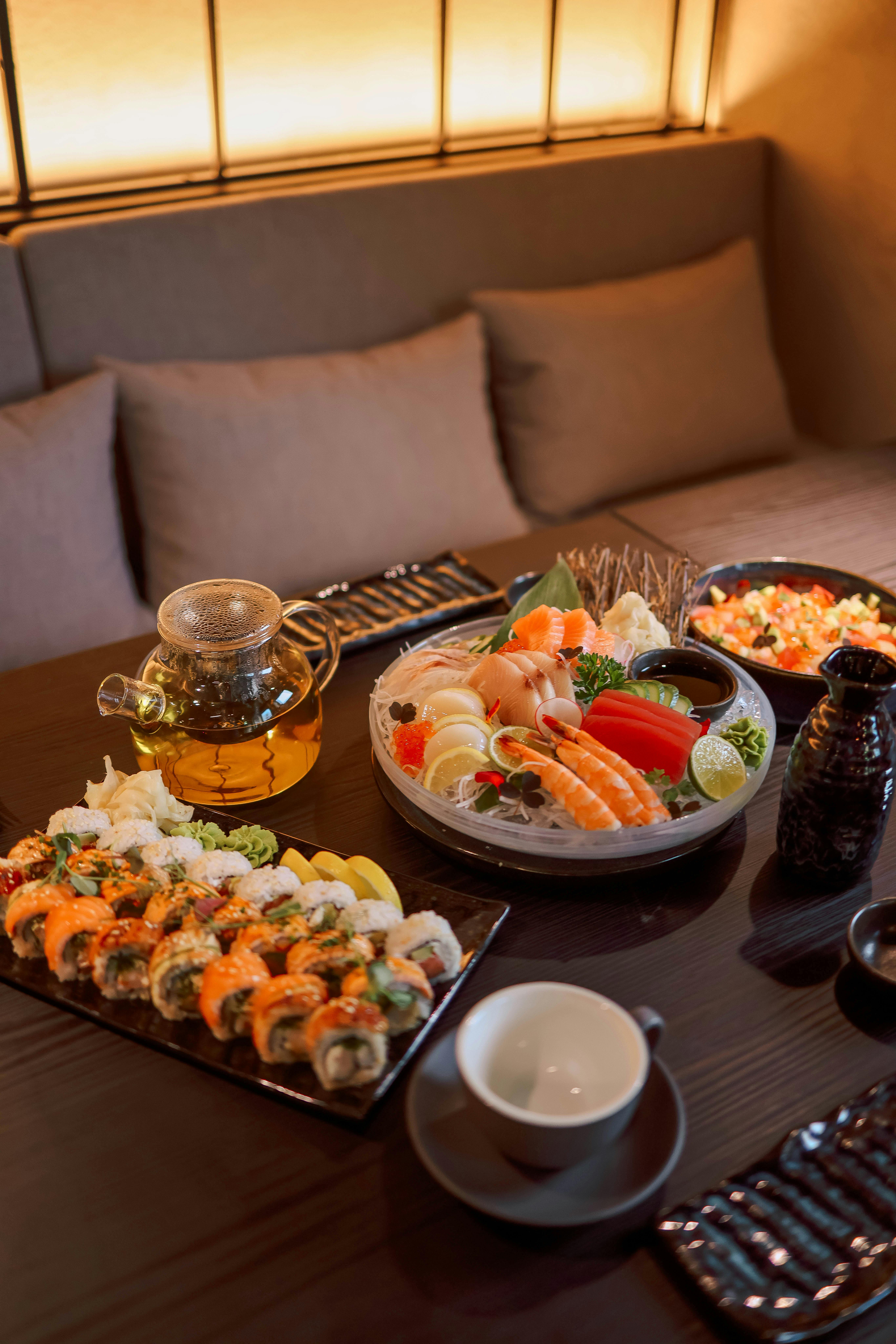 Elegant Sushi Dinner Table Setting · Free Stock Photo