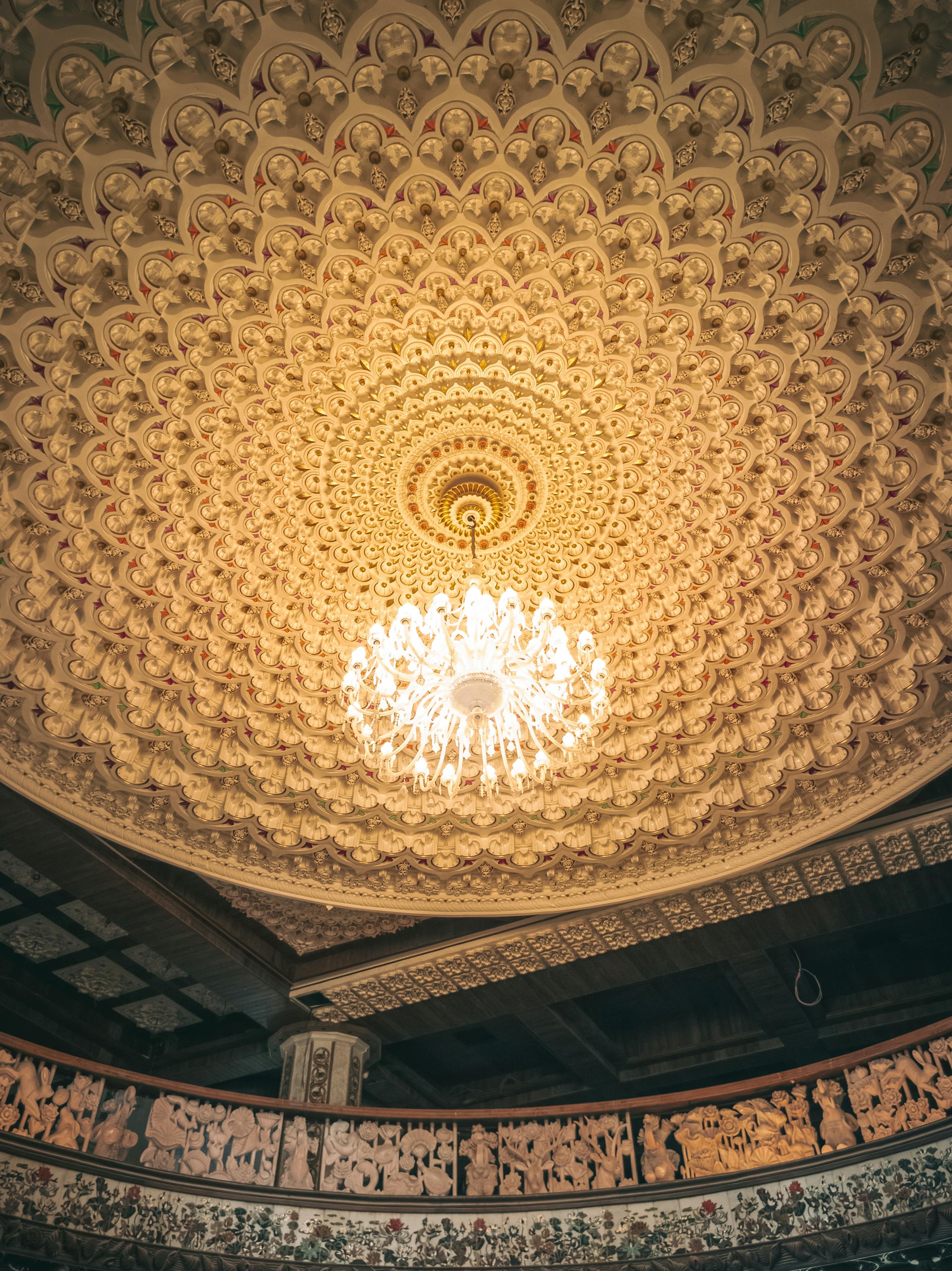 Intricate Ceiling Design in Varanasi Temple · Free Stock Photo