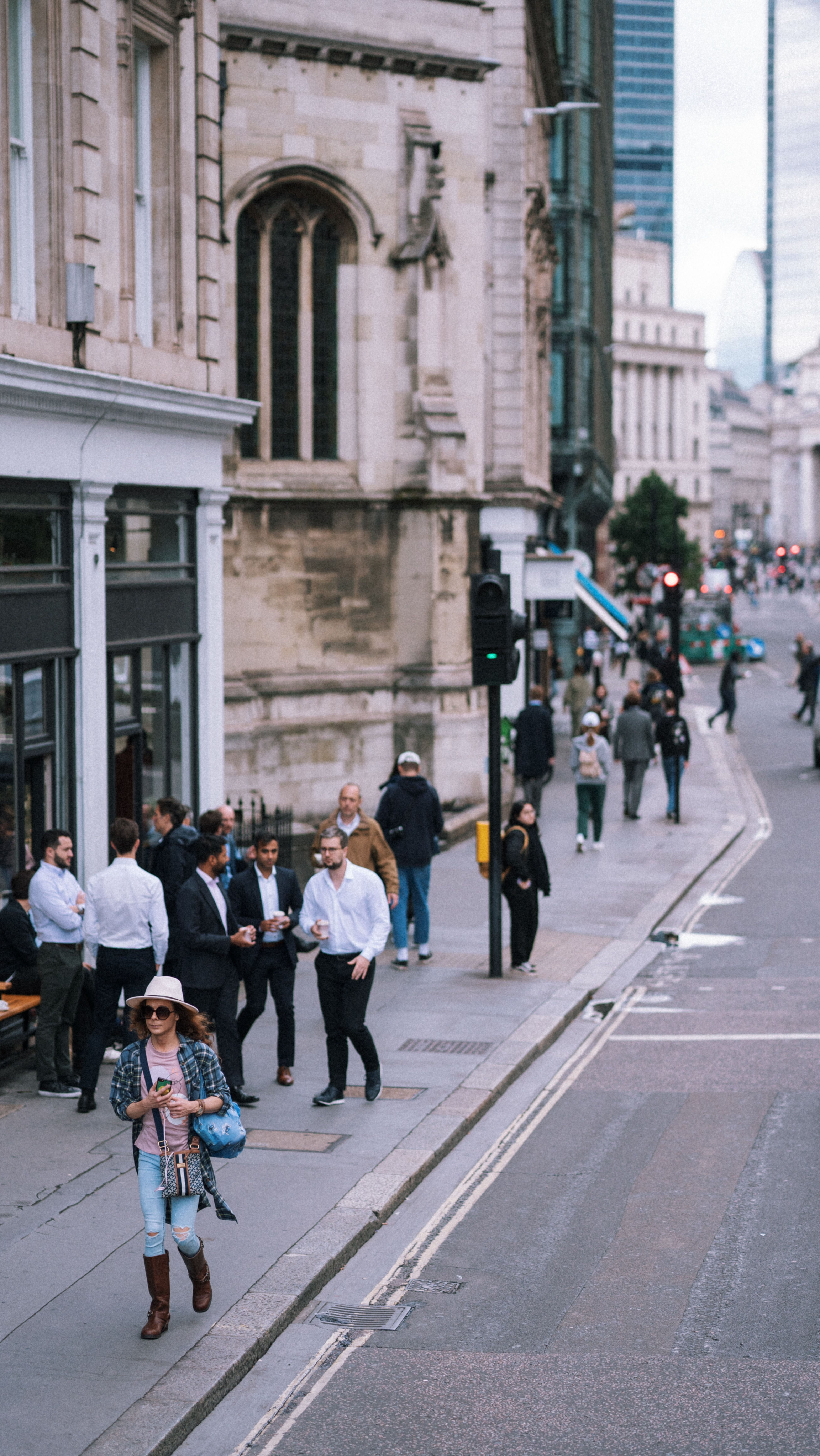 Busy Urban Street Scene with Pedestrians · Free Stock Photo
