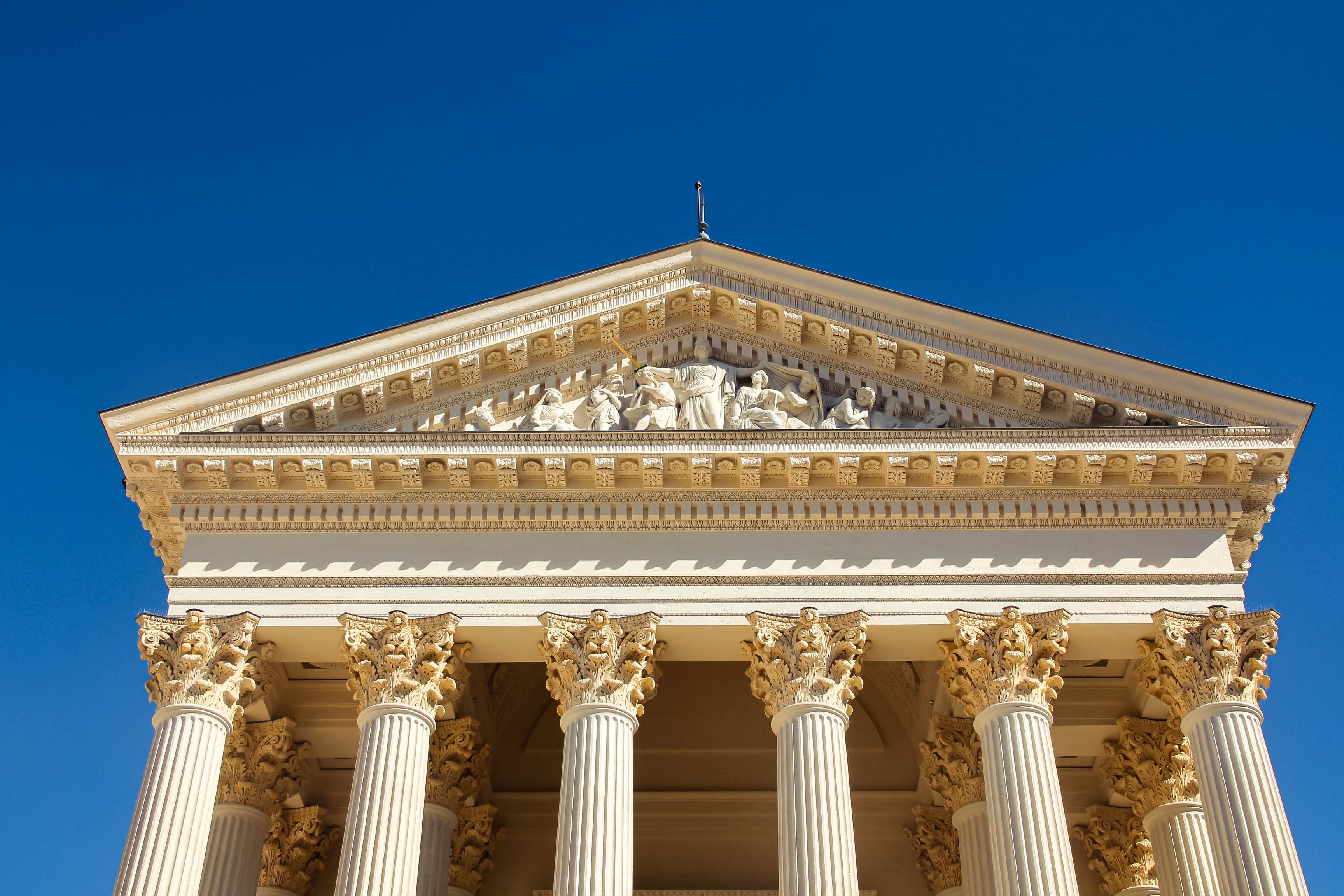 Classic Greek-Style Architecture on a Sunny Day · Free Stock Photo