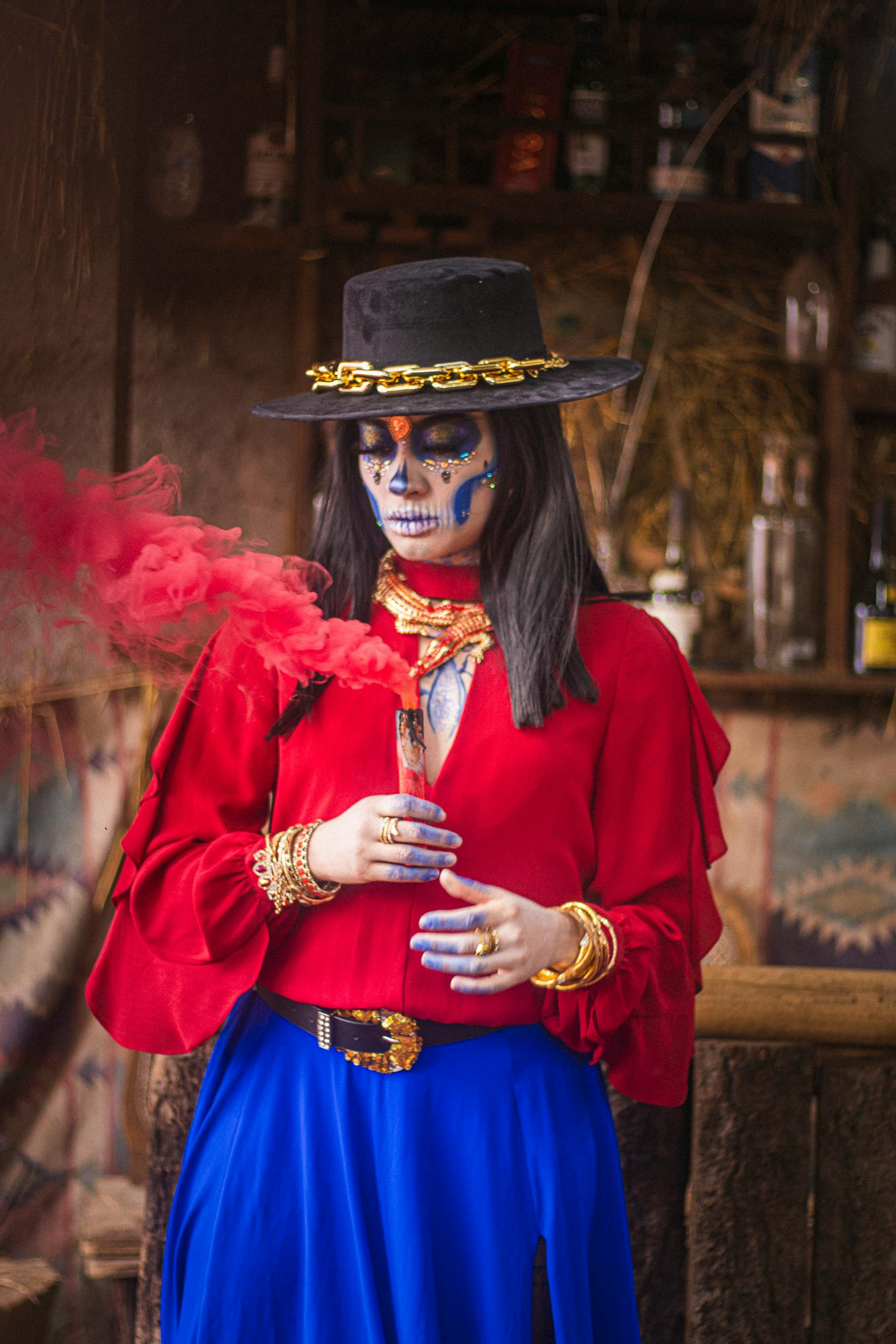 Colorful Catrina in Traditional Mexican Attire · Free Stock Photo