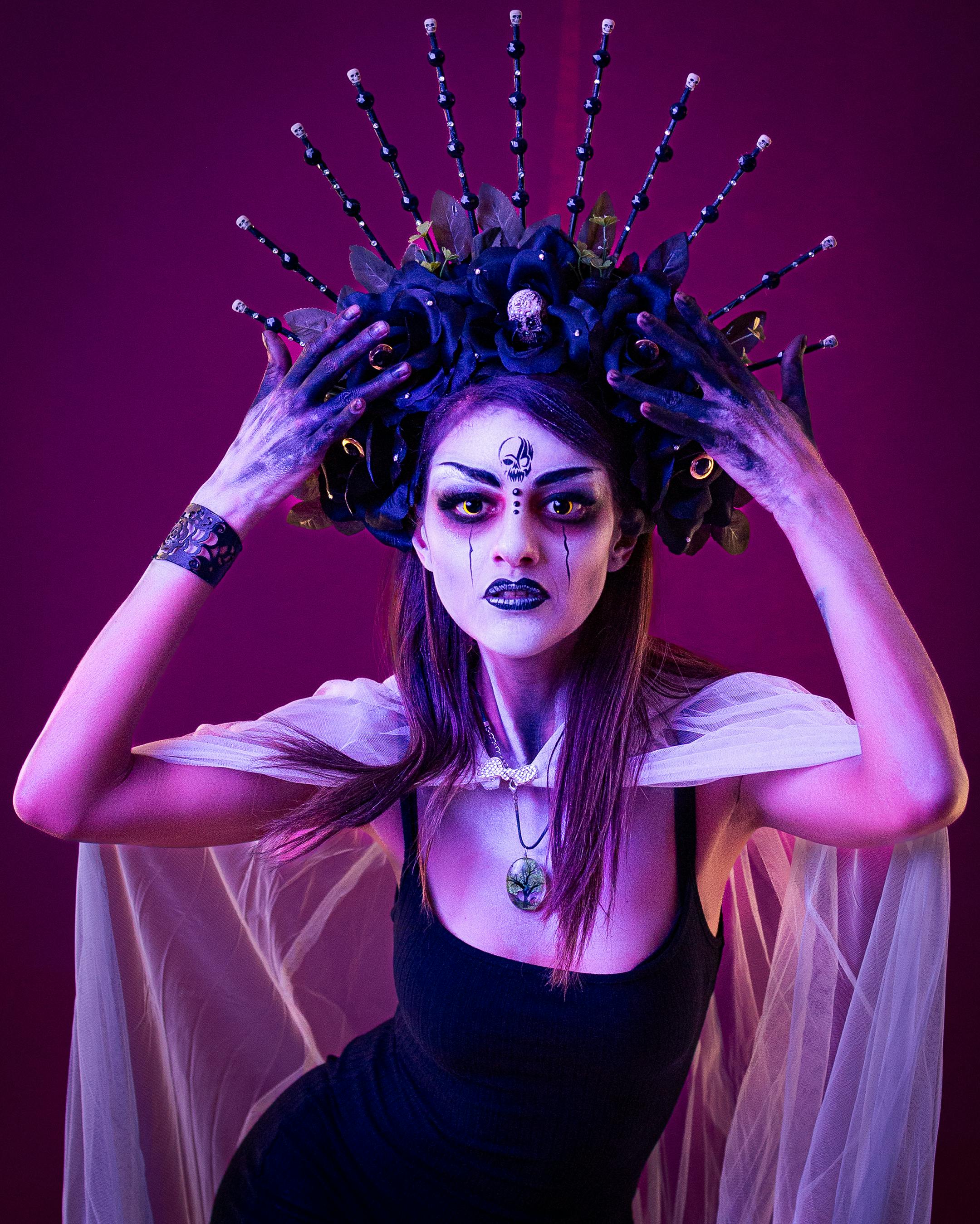 Gothic Fantasy Character with Elaborate Headdress · Free Stock Photo