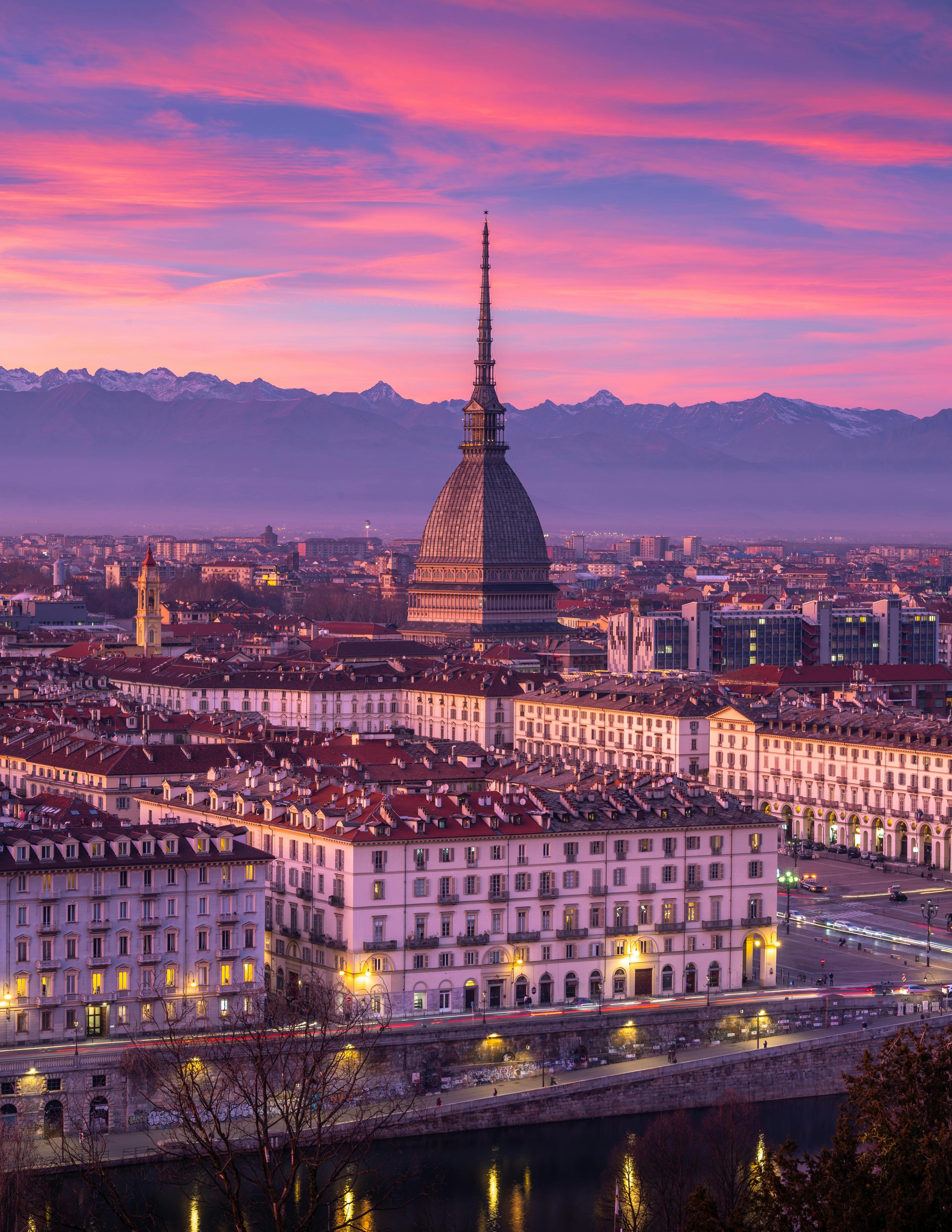 Sunset Over Turin with Mole Antonelliana · Free Stock Photo