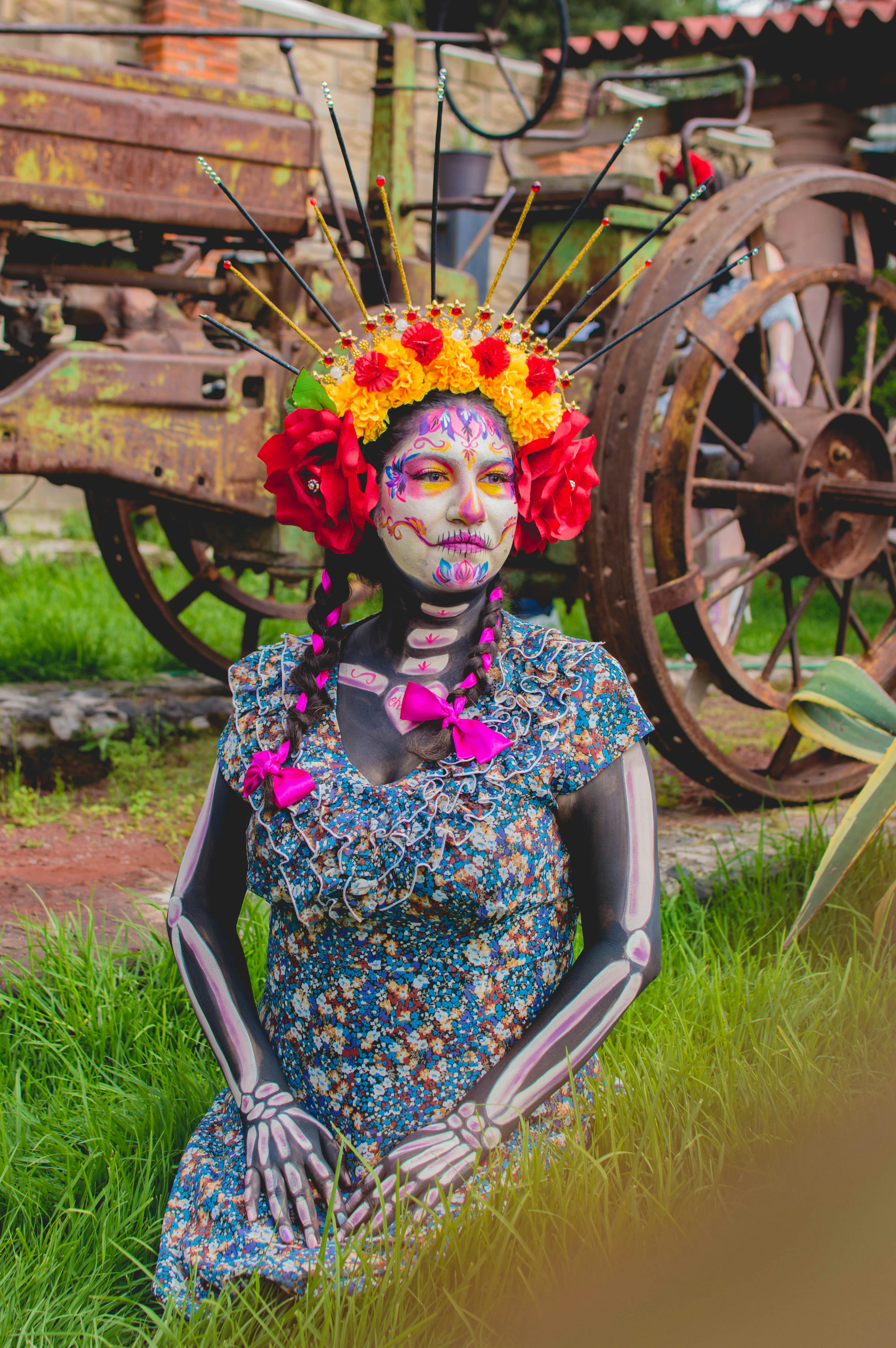 Colorful Catrina Portrait in Mexican Tradition · Free Stock Photo
