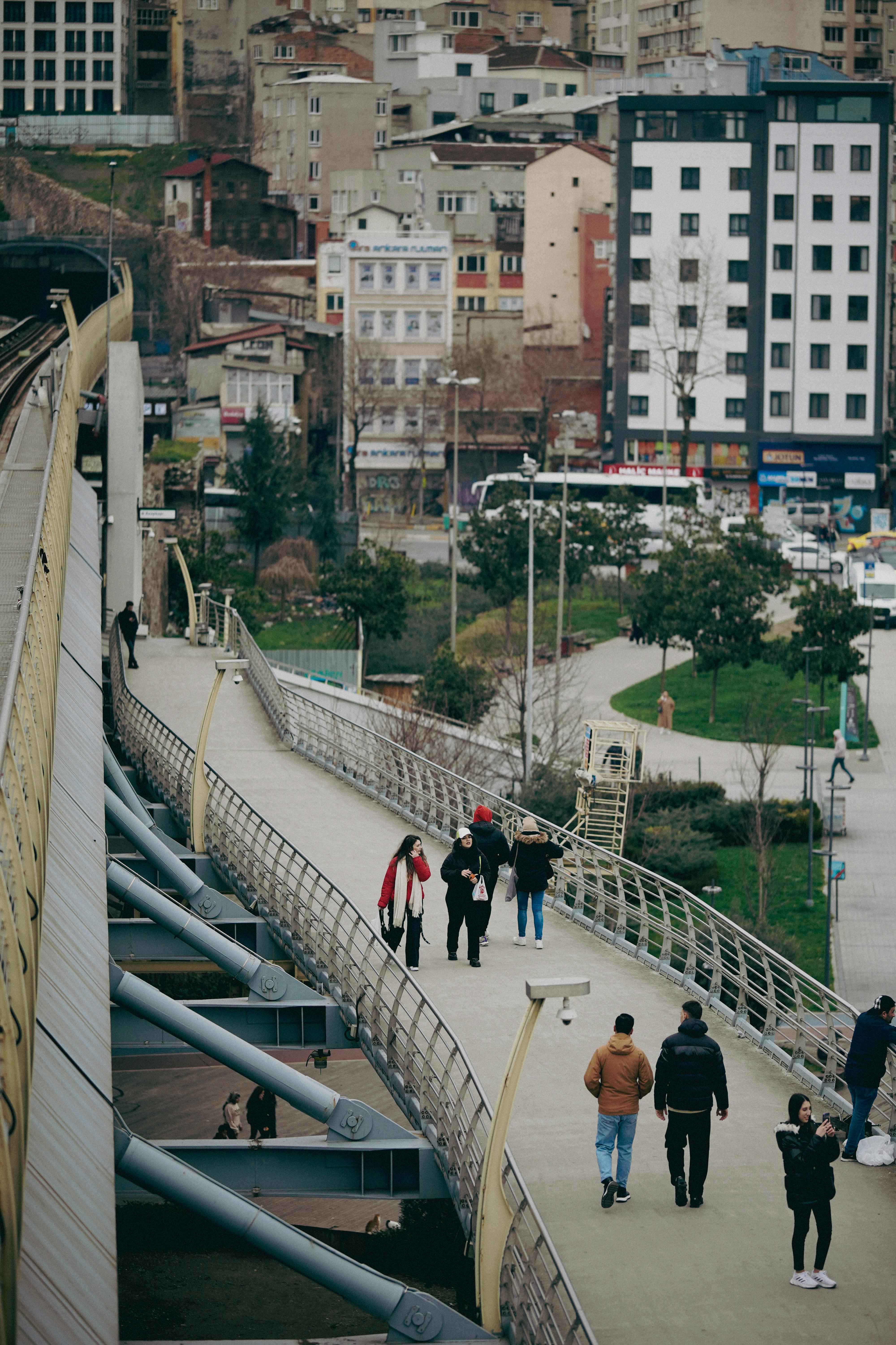 Urban Walkway in Istanbul with Cityscape · Free Stock Photo