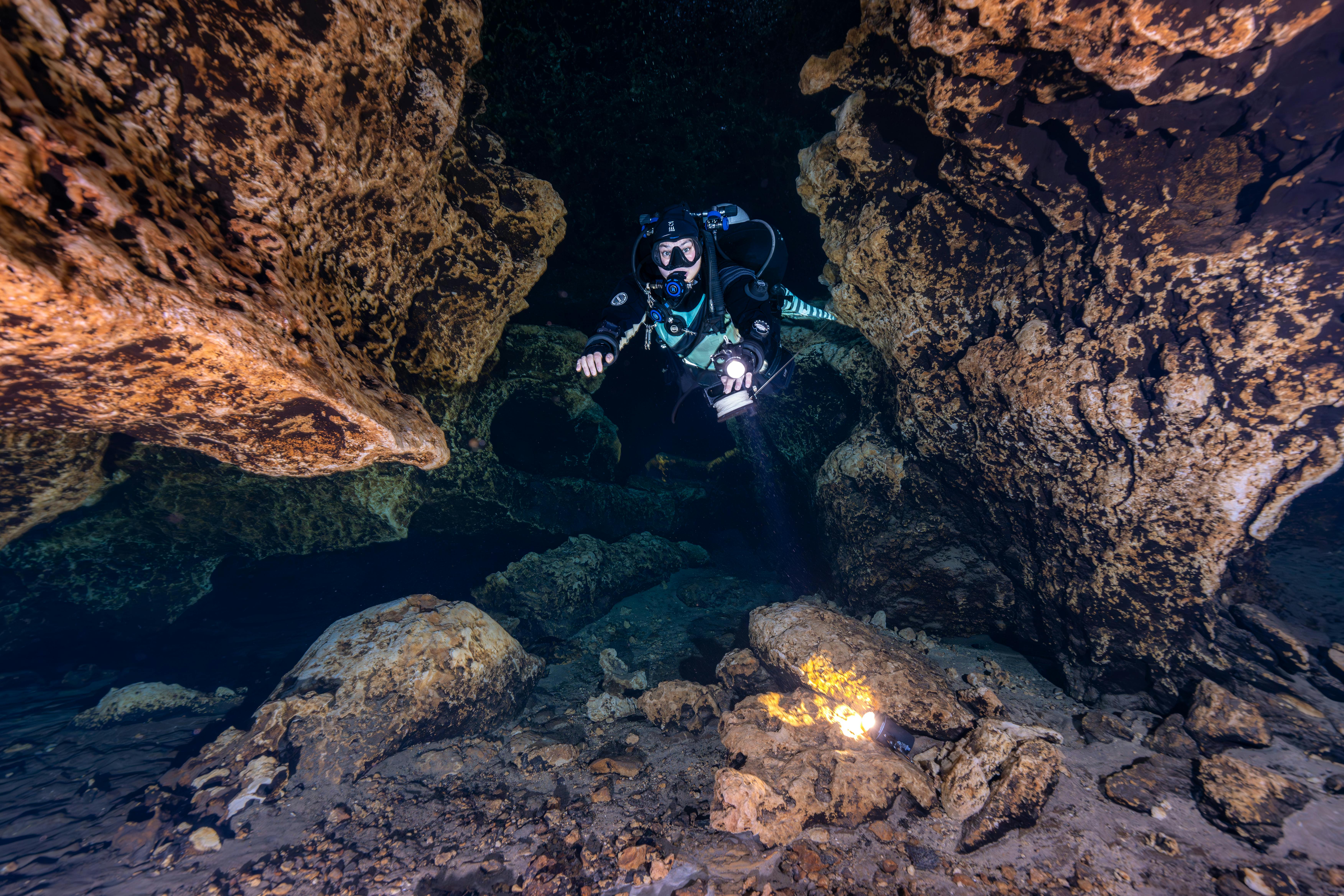 Thrilling Underwater Cave Exploration Adventure · Free Stock Photo